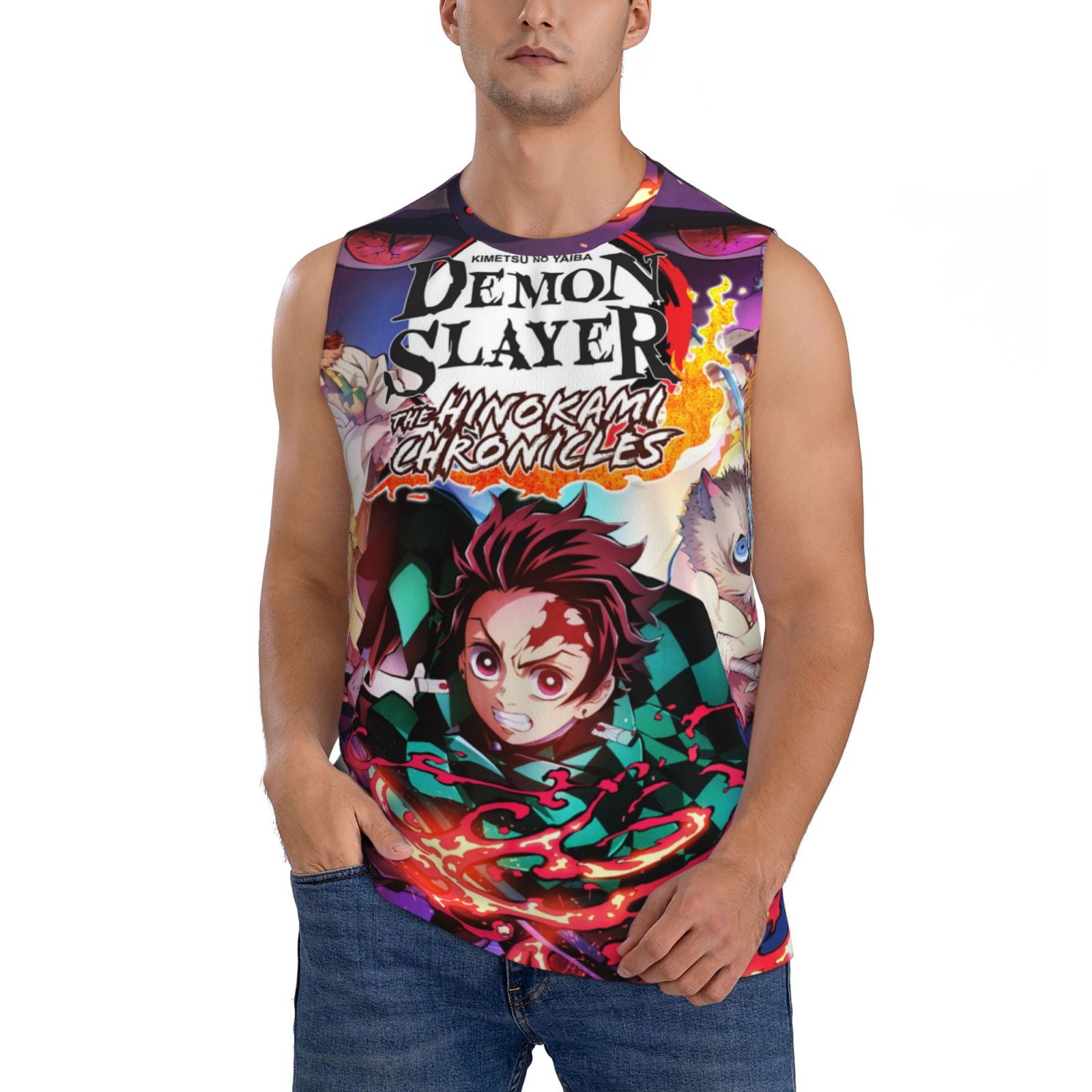 Demon Slayer Men's Tank Top Sleeveless T-shirt Summer Lightweight ...