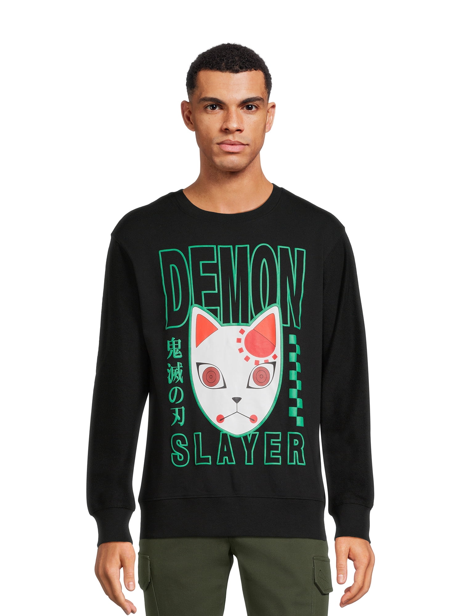 Demon Slayer Men's and Big Men's Crewneck Graphic Sweatshirt, Sizes S ...