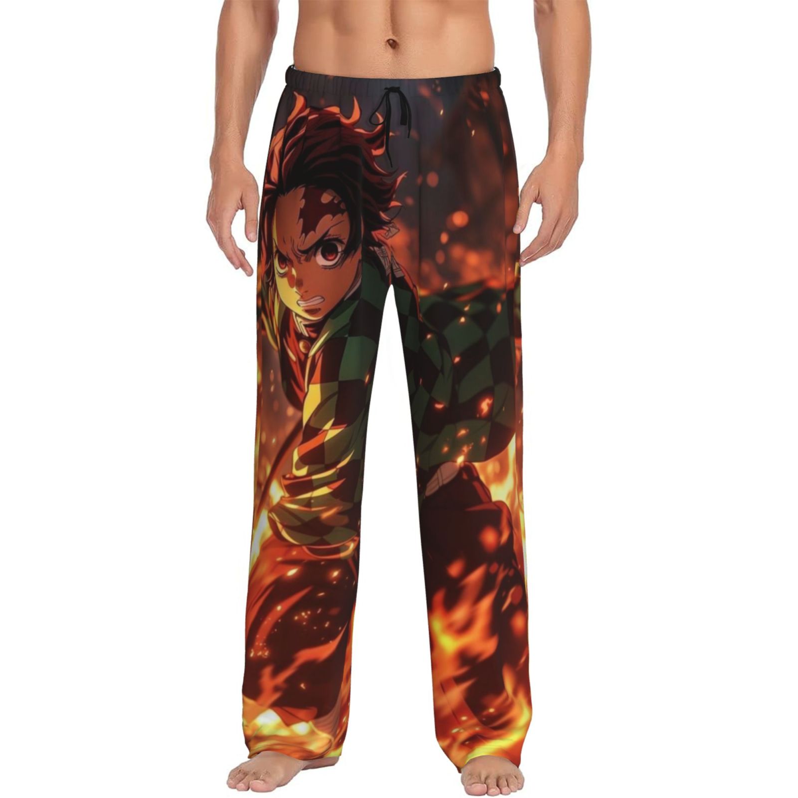 Demon Slayer Men's pajama pants with drawstring waistband pockets ...