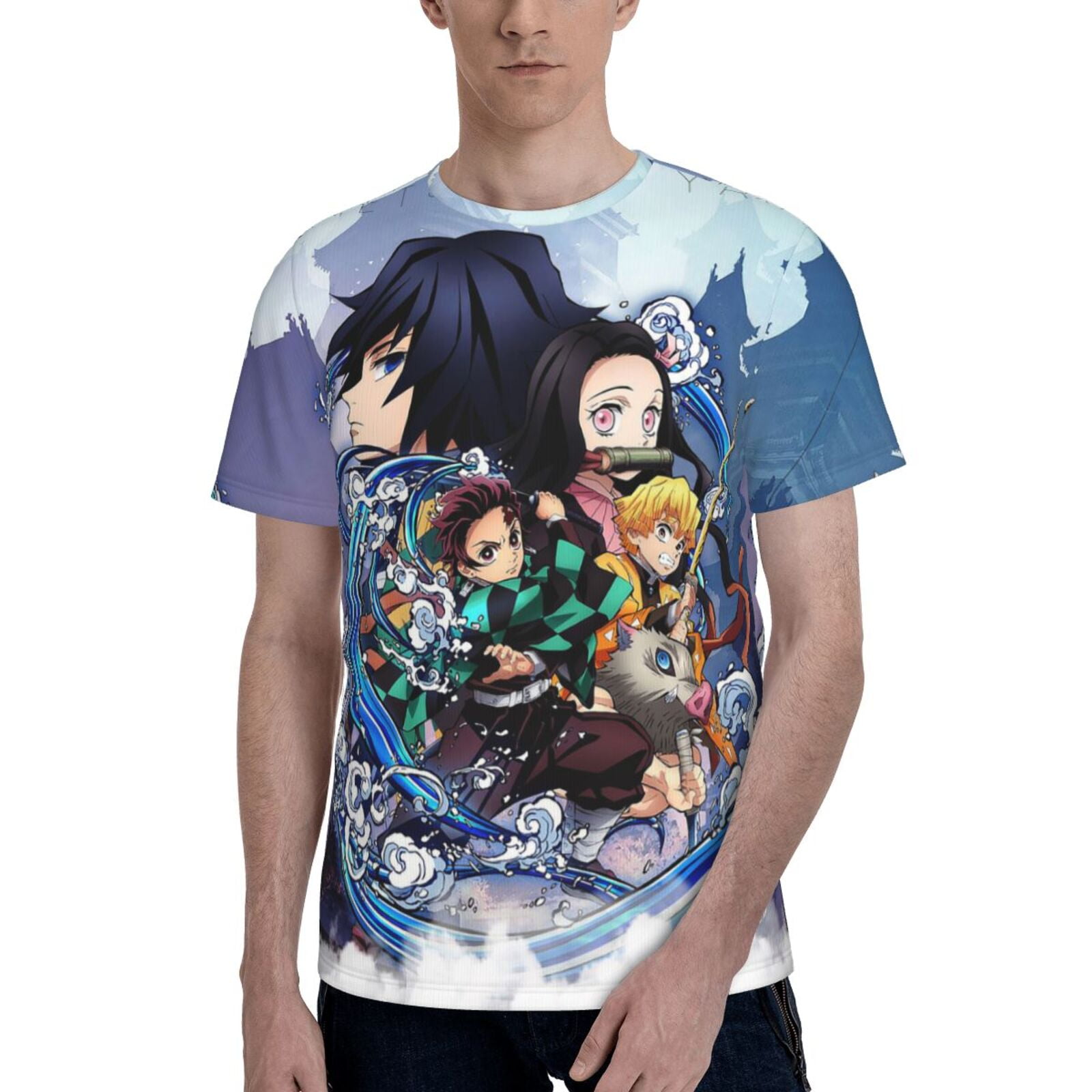 Demon Slayer Mens 3d Graphic Print Shirts Casual Short Sleeve Tee ...