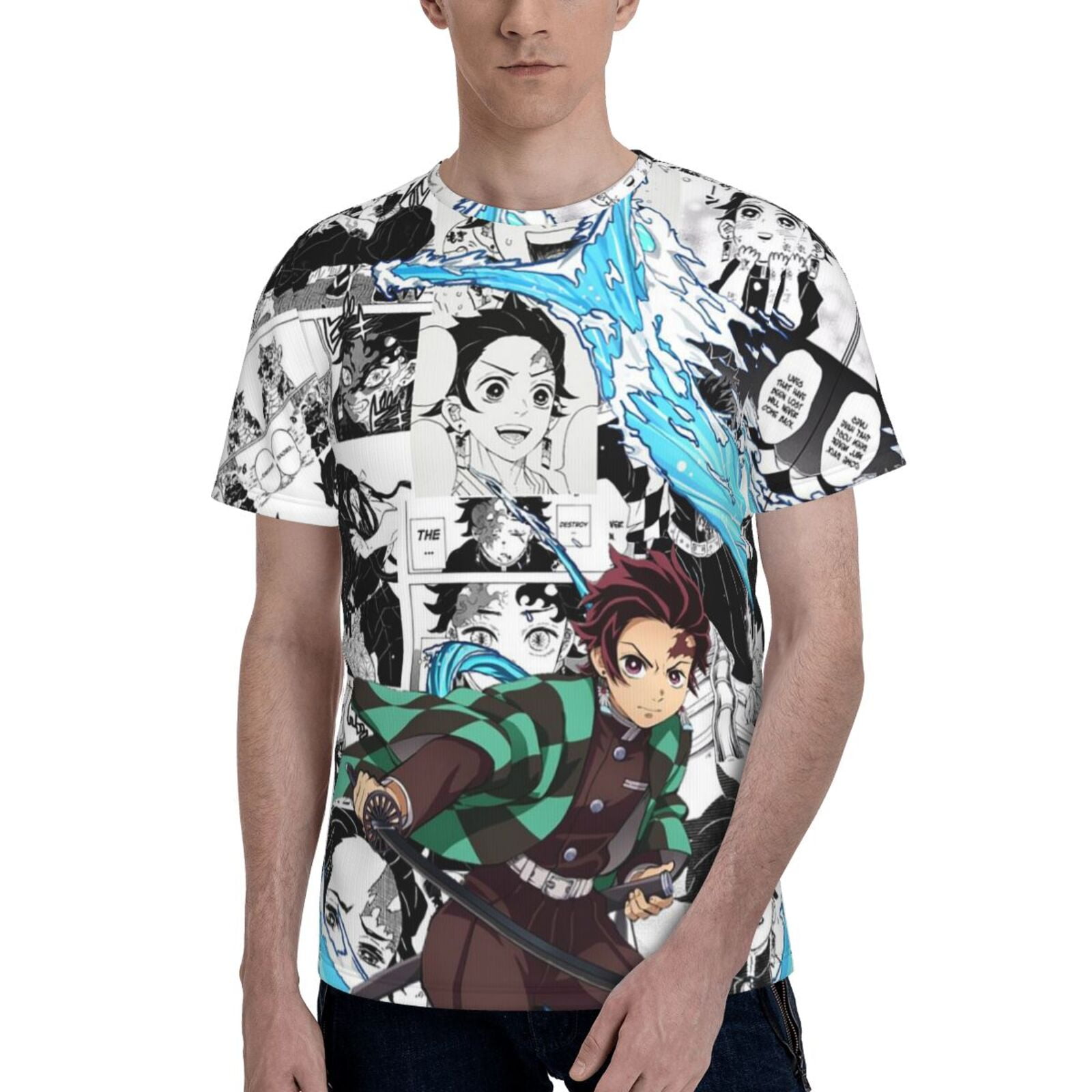 Demon Slayer Mens 3d Graphic Print Shirts Casual Short Sleeve Tee ...