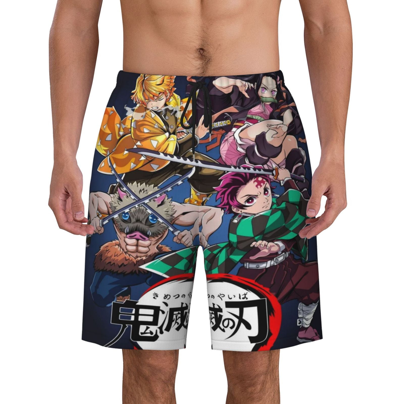 Demon Slayer Mens Swim Trunks Quick Dry Board Shorts with Mesh Lining ...