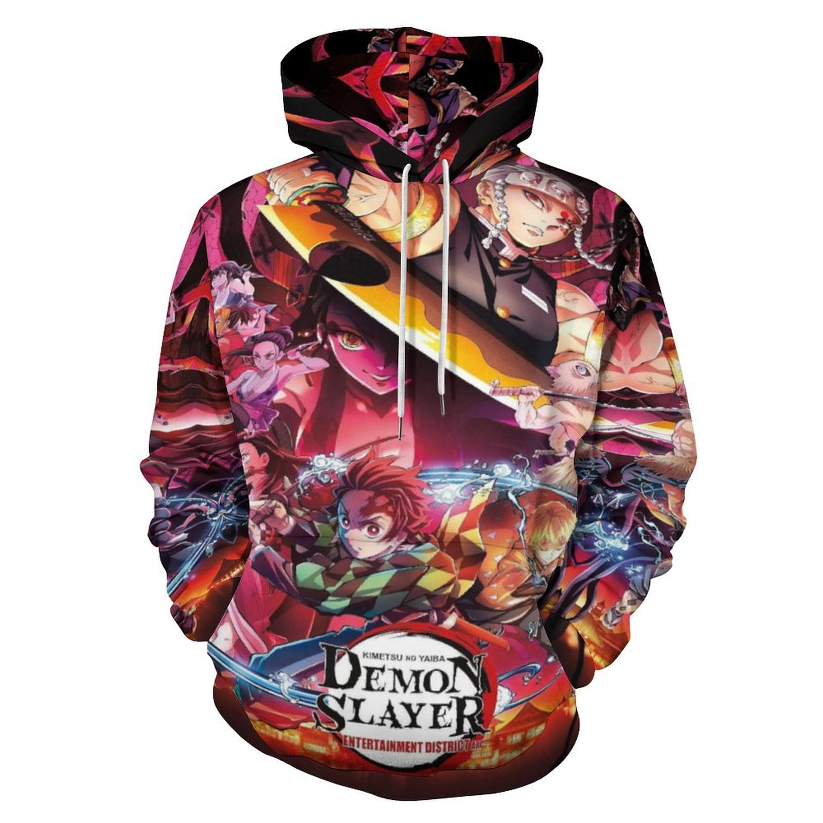 Demon Slayer Mens Womens Novelty Hoodie 3D Print Pullover Hooded Long ...