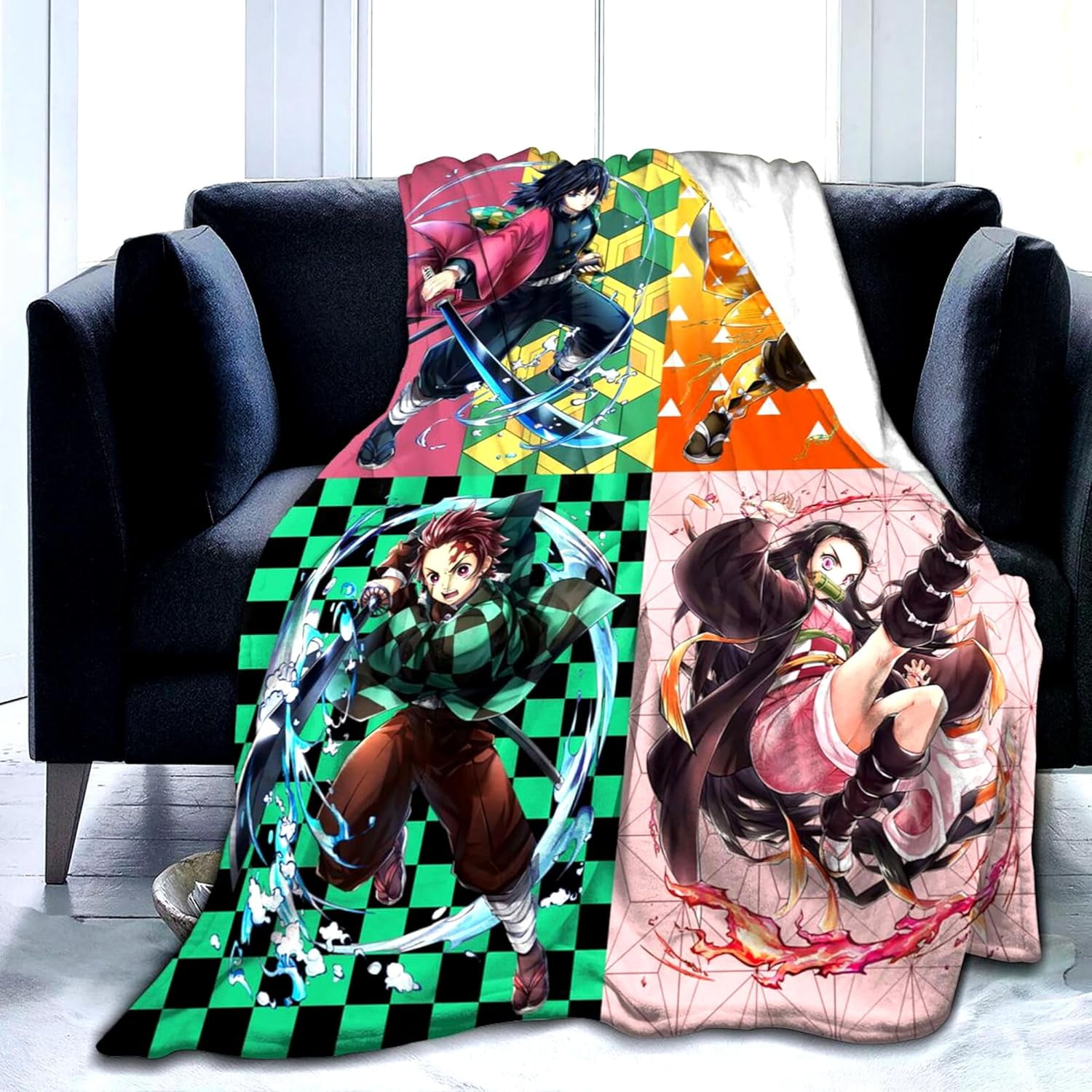 Demon Slayer Merch Blanket Soft Flannel Anime Stuff Throw Blanket ...