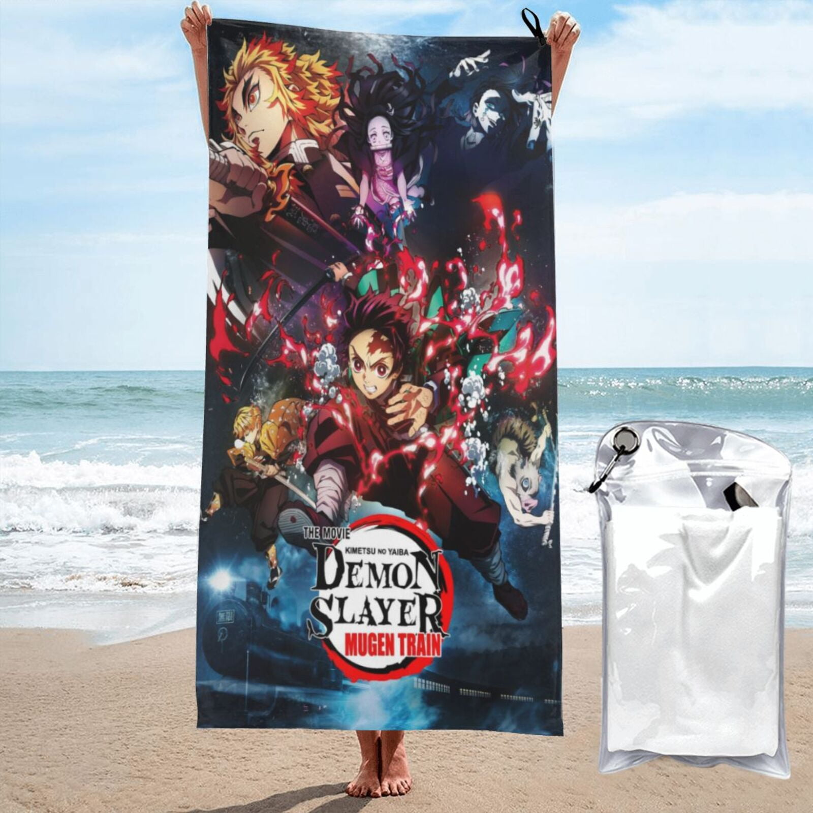 Demon Slayer Microfiber Beach Towel Oversized Lightweight Quick Dry ...