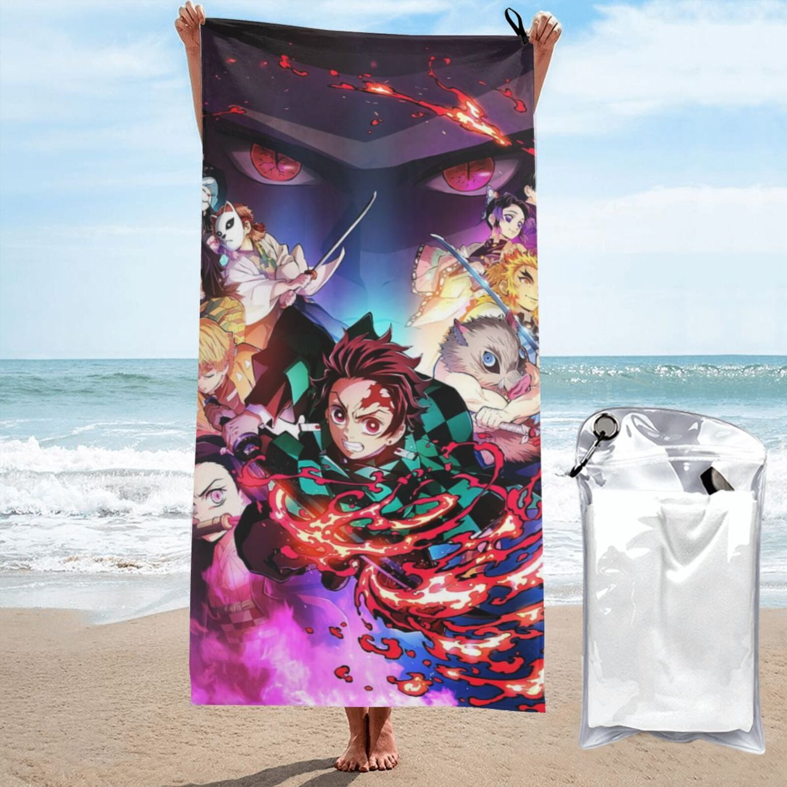 Demon Slayer Microfiber Beach Towel, Oversized Sand Free Travel Towels ...