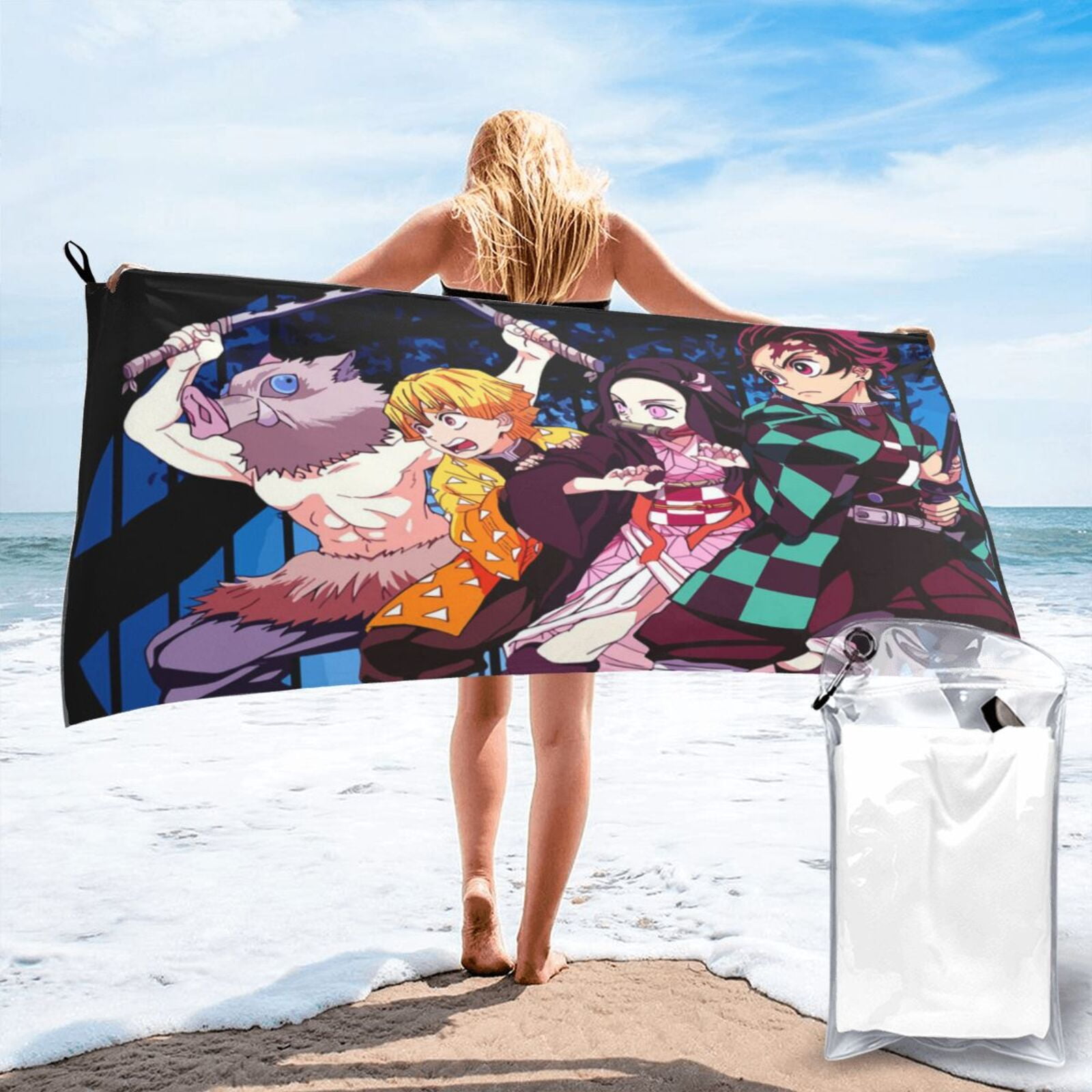 Demon Slayer Microfiber Beach Towel, Oversized Sand Free Travel Towels ...