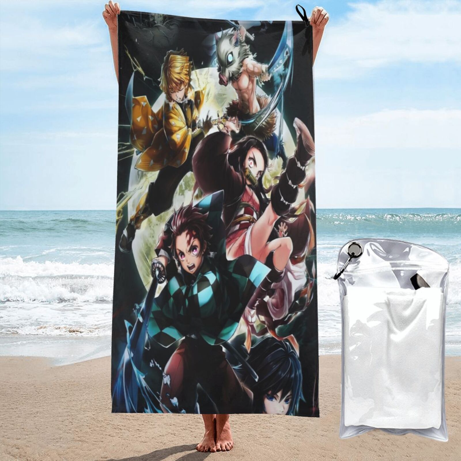 Demon Slayer Microfiber Beach Towel, Oversized Sand Free Travel Towels ...