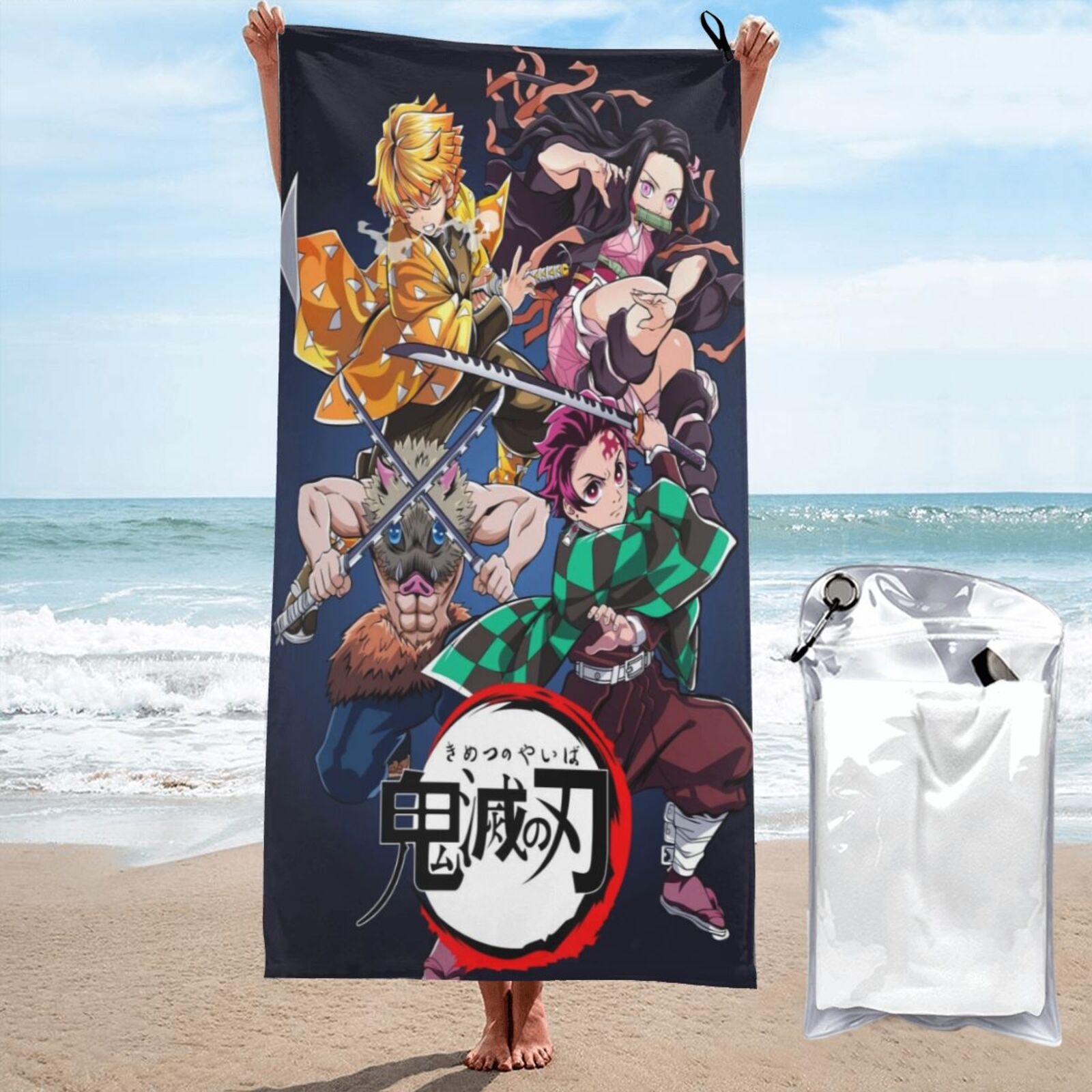 Demon Slayer Microfiber Oversized Lightweight Beach Towel 31.5"x63 ...