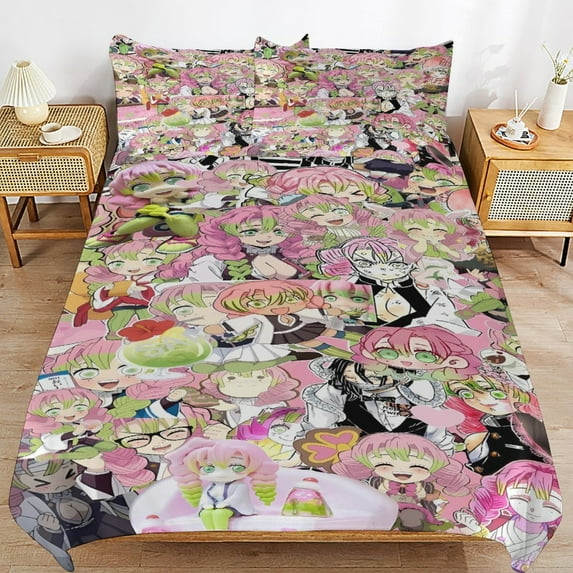 Demon Slayer Mitsuri Kanroji Bed Duvet Cover Microfiber Bedding Sets 3D ...