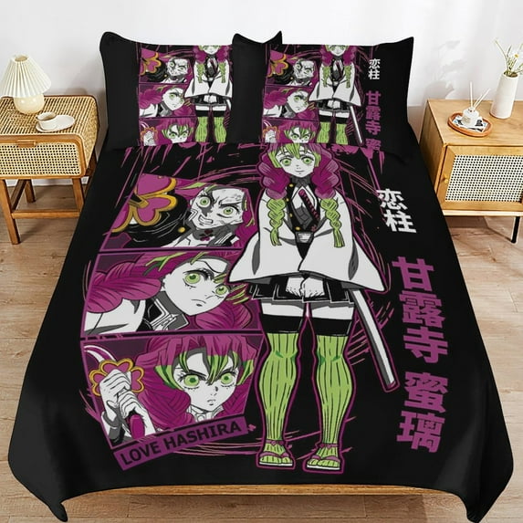 Demon Slayer Mitsuri Kanroji Bed Duvet Cover Microfiber Bedding Sets 3D ...