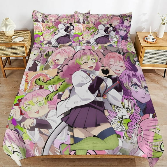 Demon Slayer Mitsuri Kanroji Bed Duvet Cover Microfiber Bedding Sets 3D ...