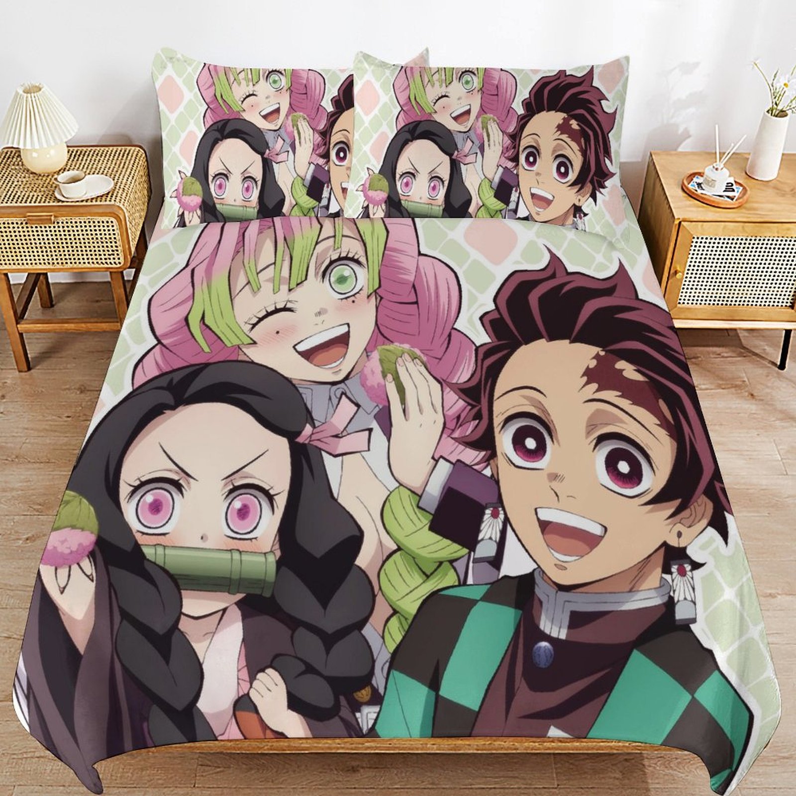 Demon Slayer Mitsuri Kanroji Bed Duvet Cover Microfiber Bedding Sets 3D ...