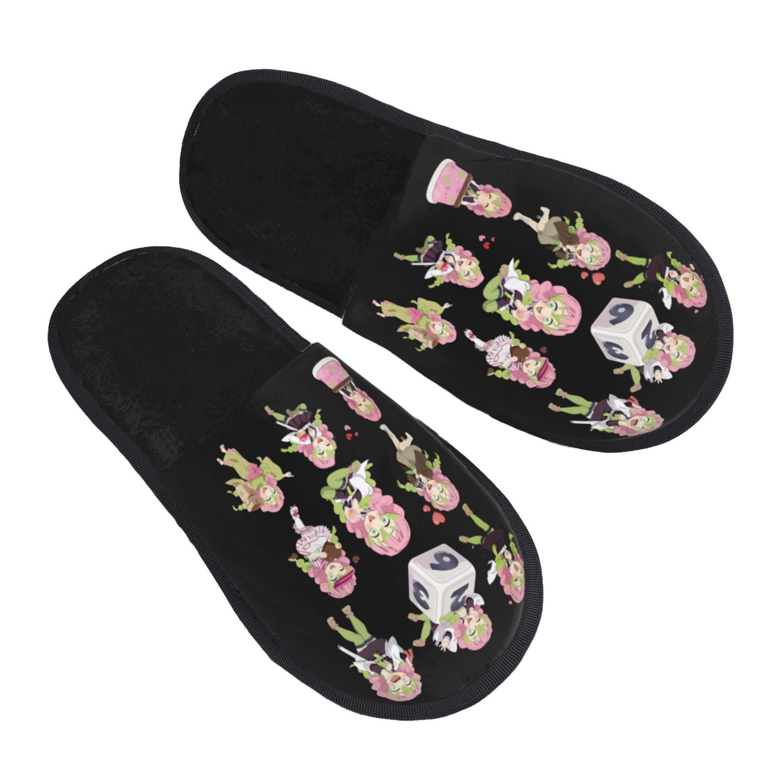 Demon Slayer Mitsuri Kanroji Furry Slippers For Men Women Fuzzy House ...
