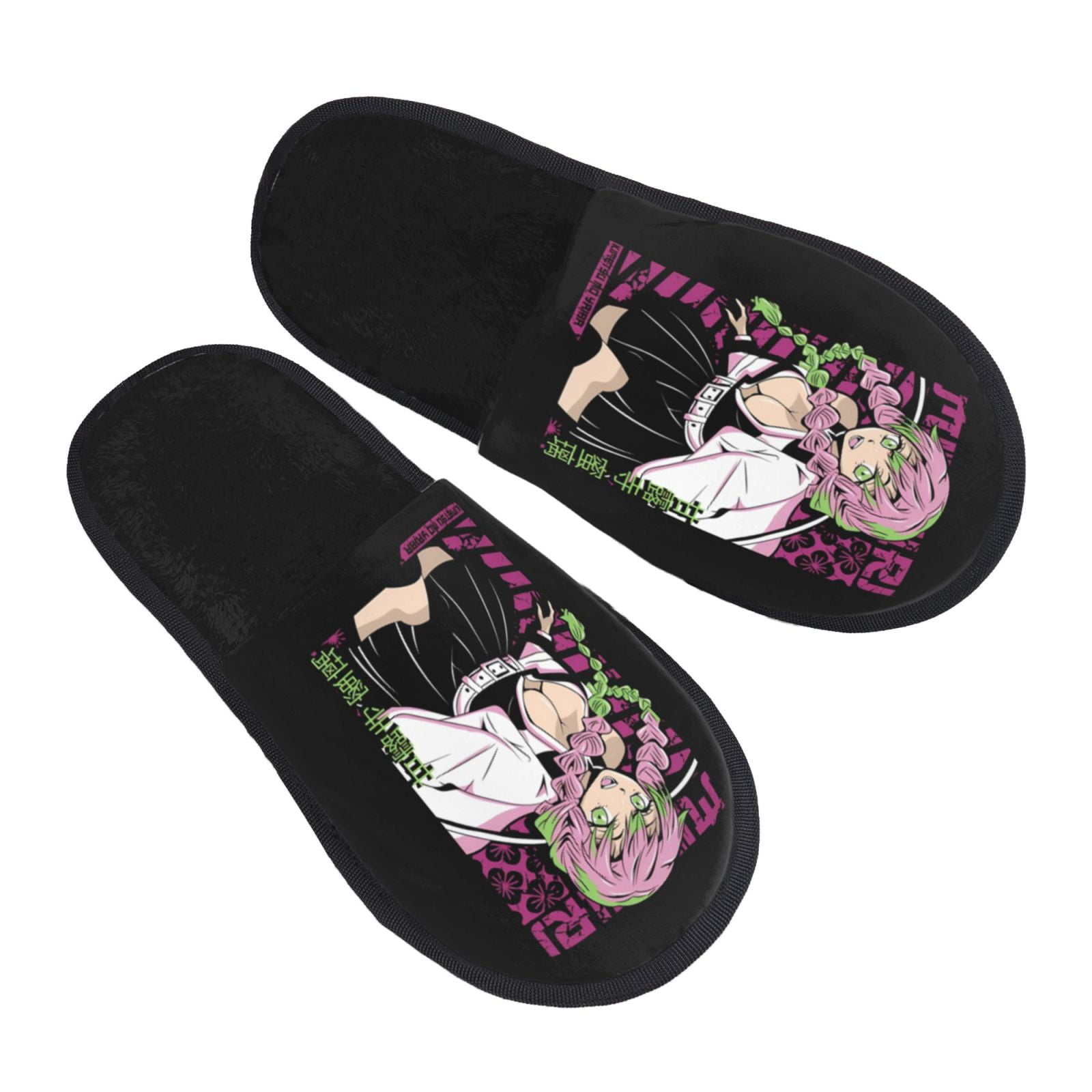 Demon Slayer Mitsuri Kanroji Furry Slippers For Men Women Fuzzy House ...
