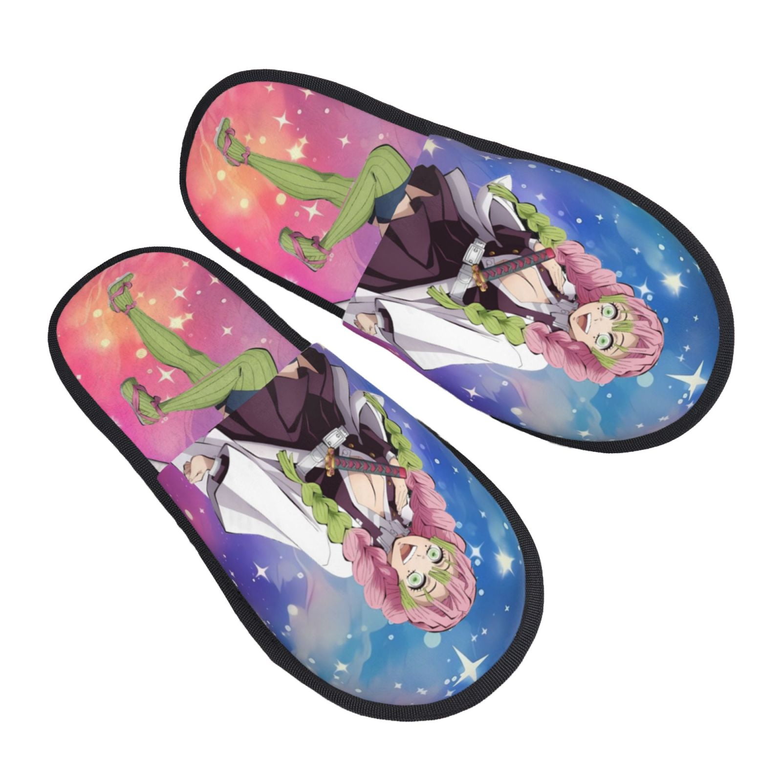 Demon Slayer Mitsuri Kanroji Furry Slippers For Men Women Fuzzy House ...
