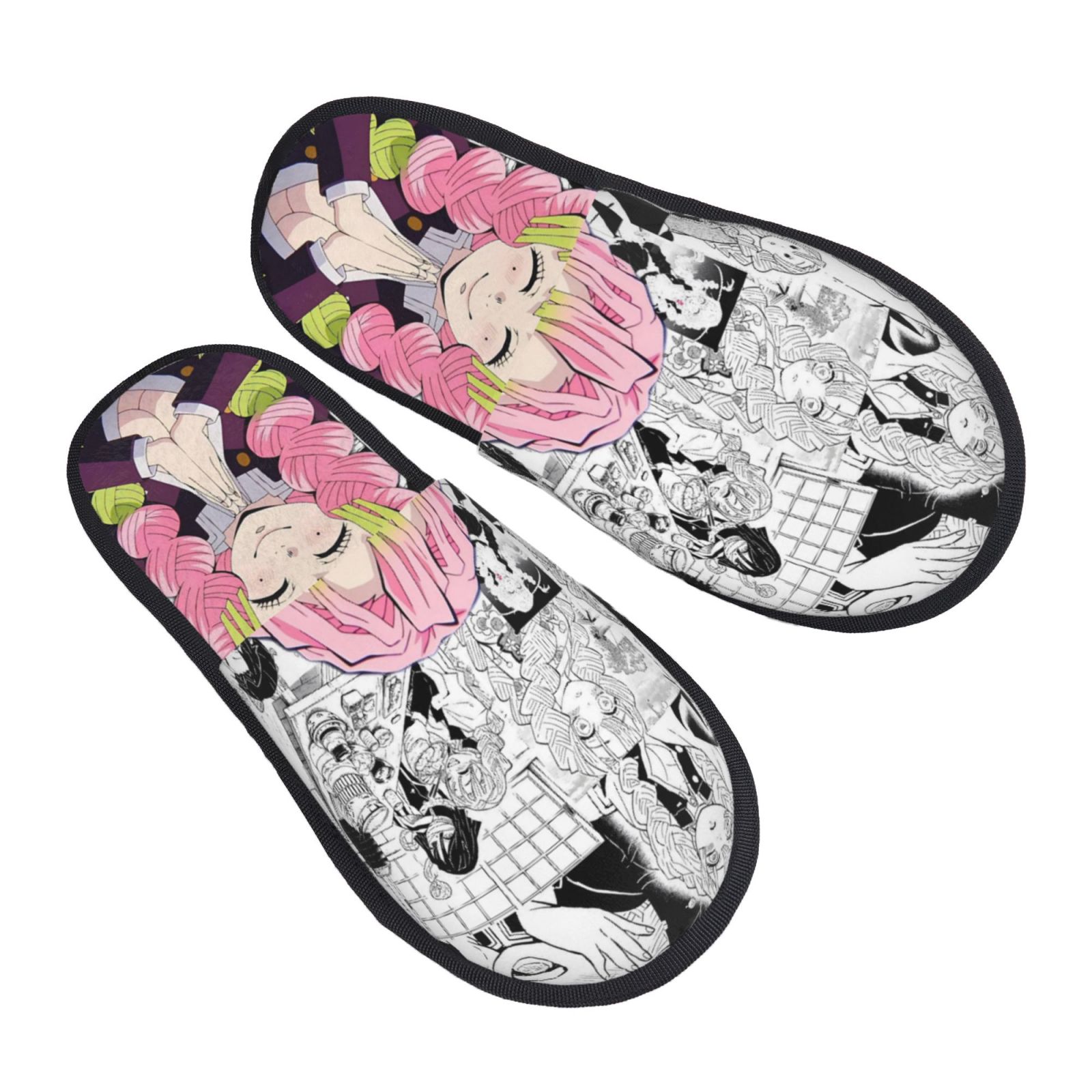 Demon Slayer Mitsuri Kanroji Furry Slippers For Men Women Fuzzy House ...