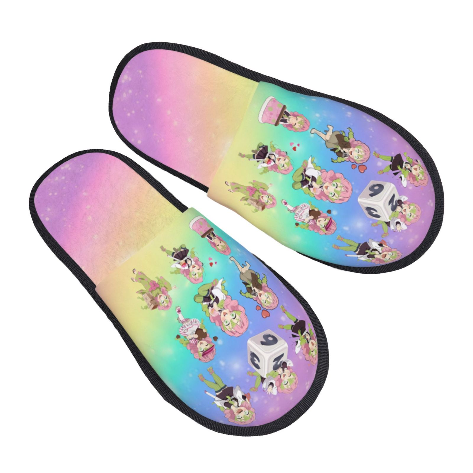 Demon Slayer Mitsuri Kanroji Furry Slippers For Men Women Fuzzy House ...