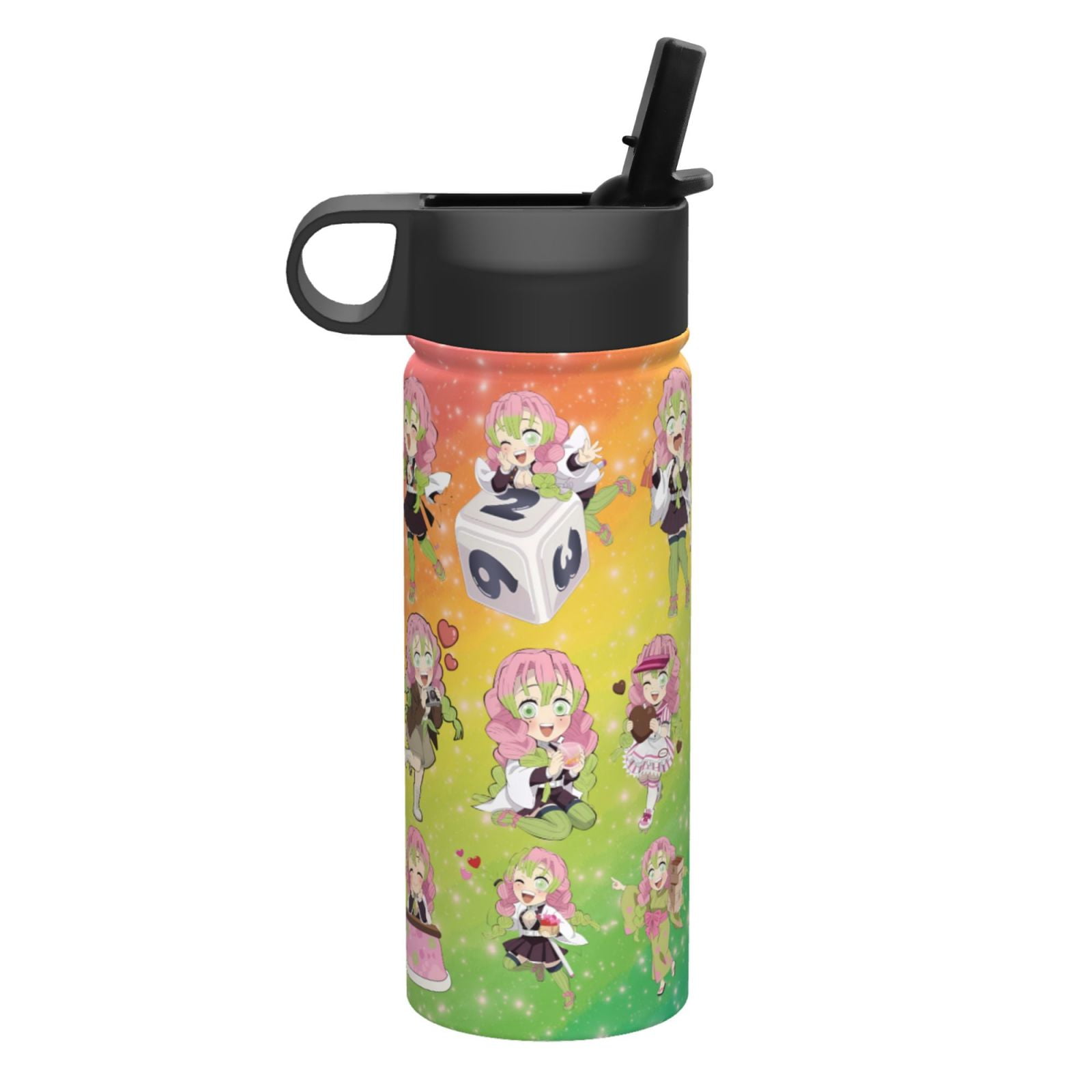Demon Slayer Mitsuri Kanroji Insulated Water Bottle With Straw - 18 Oz ...