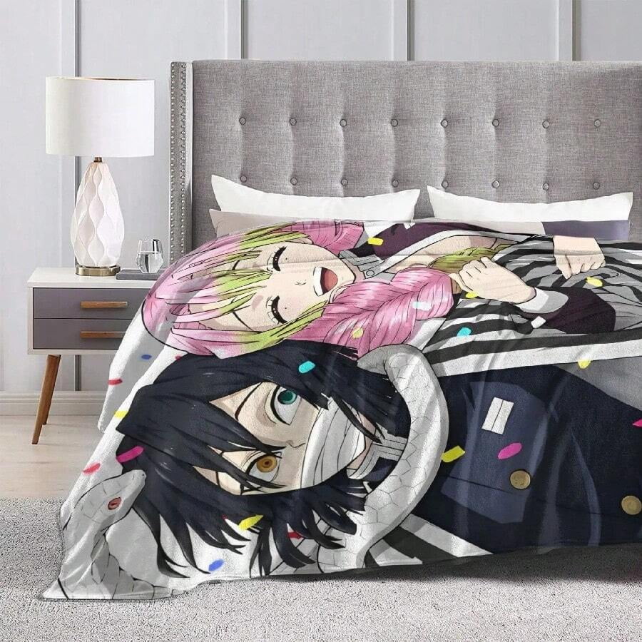 Demon Slayer Mitsuri Kanroji & Obanai Iguro Cozy Confetti Fleece ...