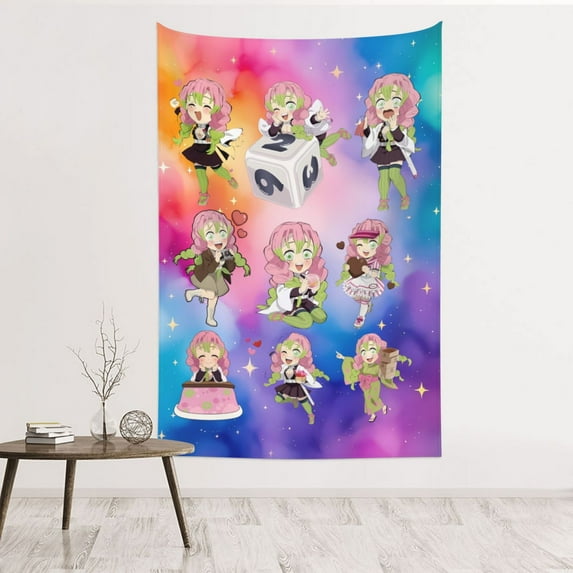 Demon Slayer Mitsuri Kanroji Tapestry Wall Hanging Home Decoration Wall ...