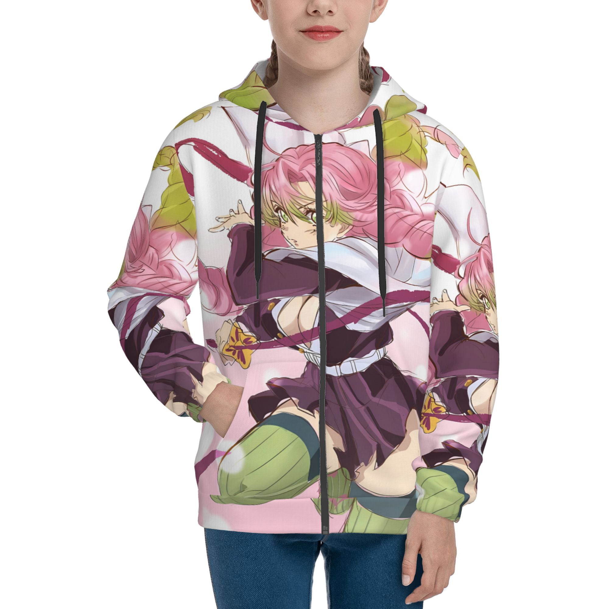 Demon Slayer Mitsuri Kanroji Teens Boys Girls Zip Up Hoodies 3d Print ...