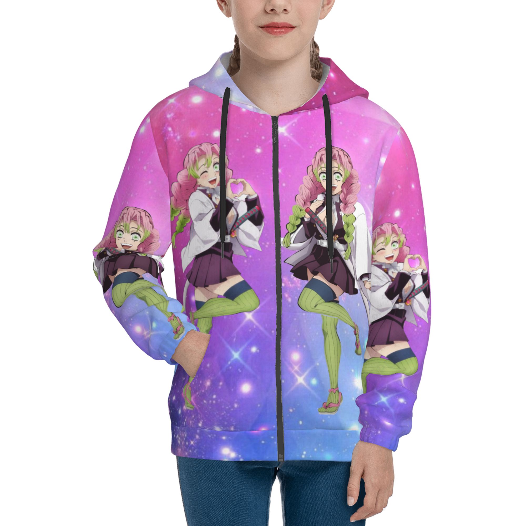 Demon Slayer Mitsuri Kanroji Teens Boys Girls Zip Up Hoodies 3d Print ...