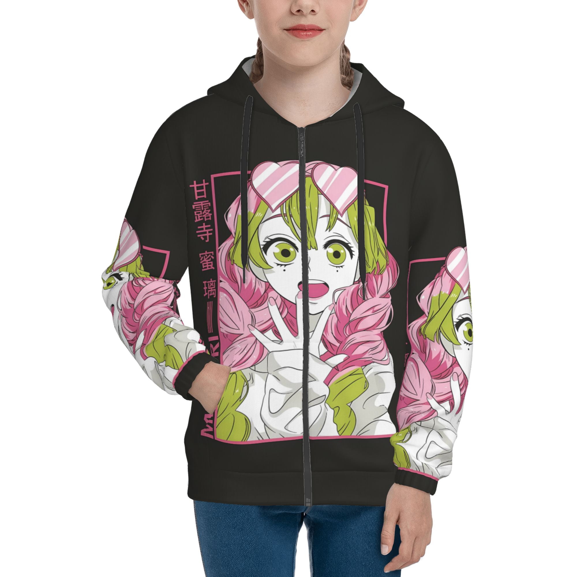 Demon Slayer Mitsuri Kanroji Teens Boys Girls Zip Up Hoodies 3d Print ...
