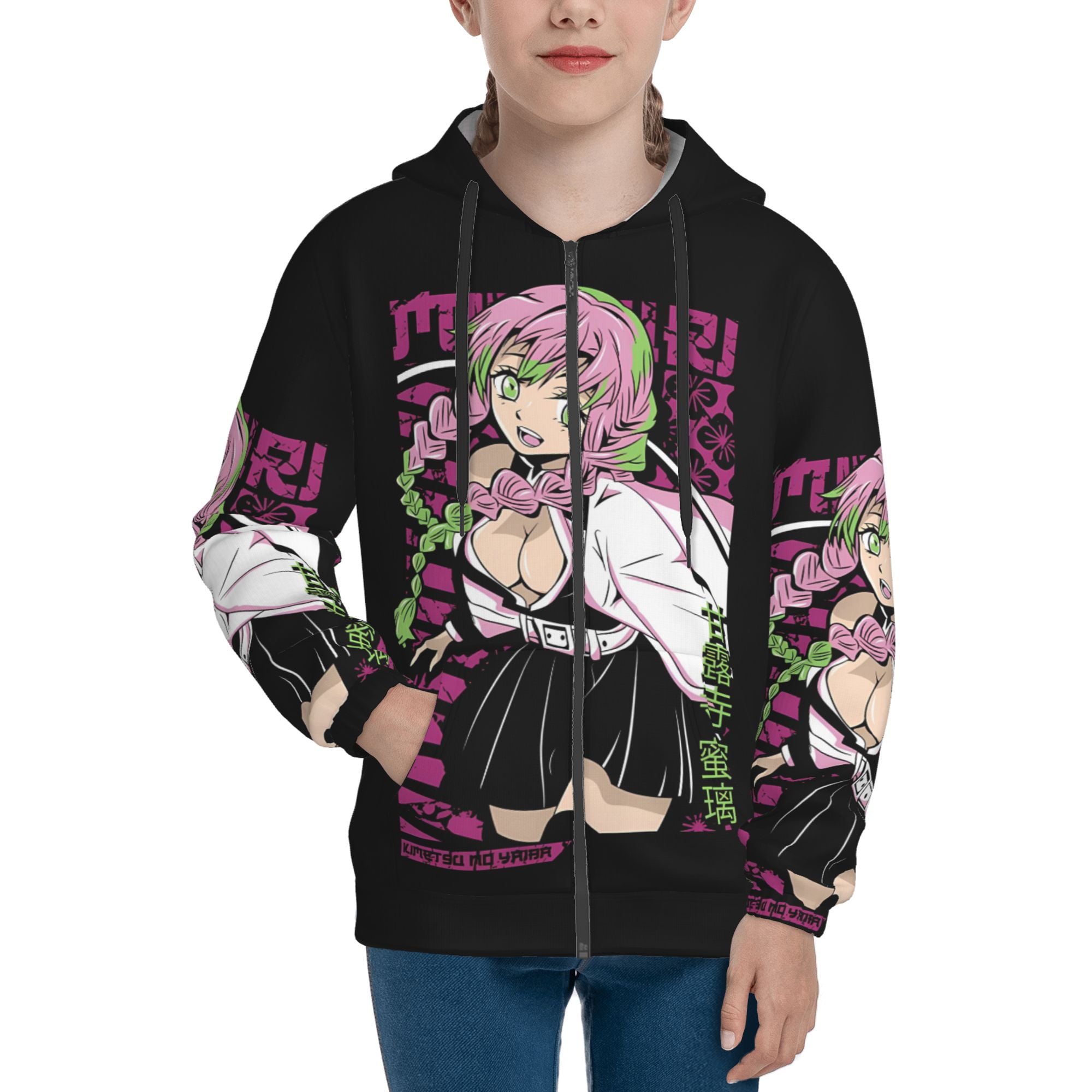 Demon Slayer Mitsuri Kanroji Teens Boys Girls Zip Up Hoodies 3d Print ...