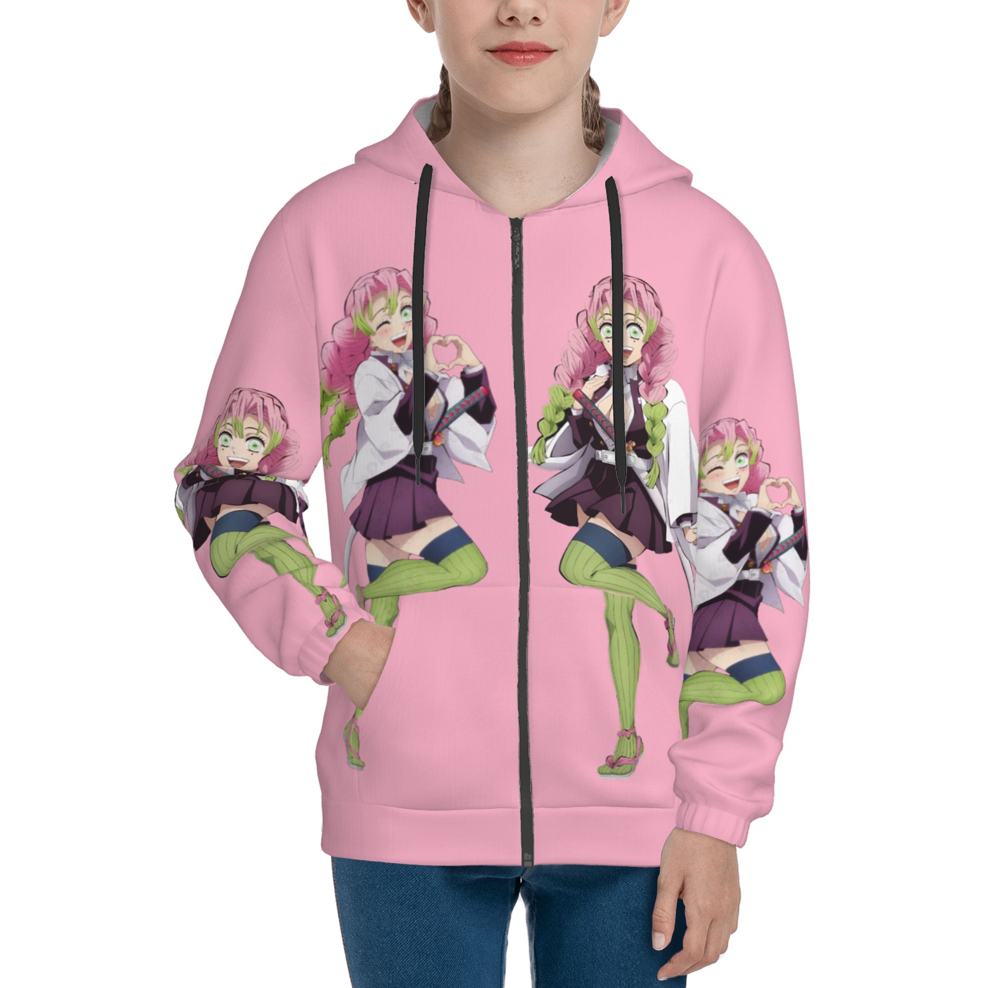 Demon Slayer Mitsuri Kanroji Teens Boys Girls Zip Up Hoodies 3d Print ...