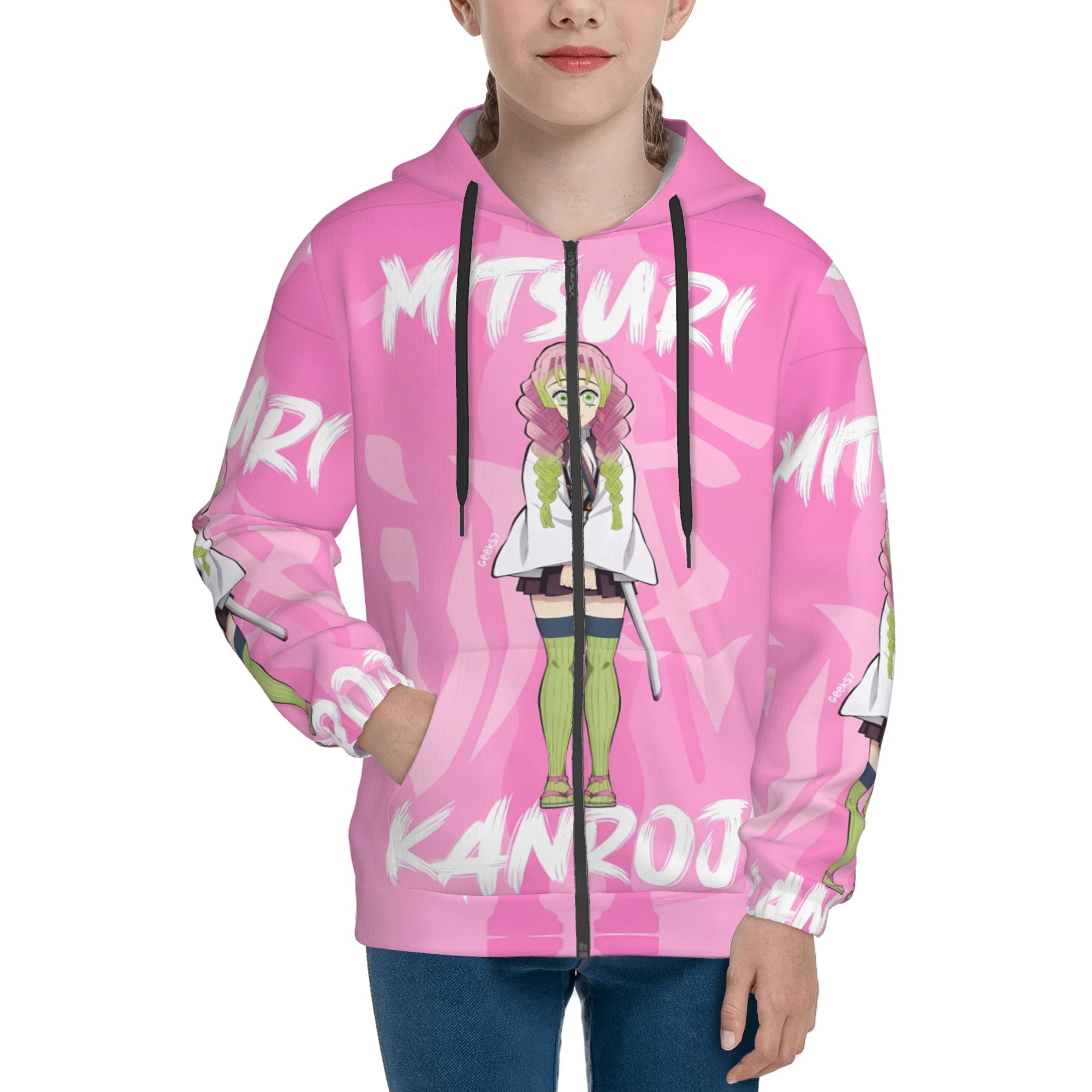 Demon Slayer Mitsuri Kanroji Teens Boys Girls Zip Up Hoodies 3d Print ...