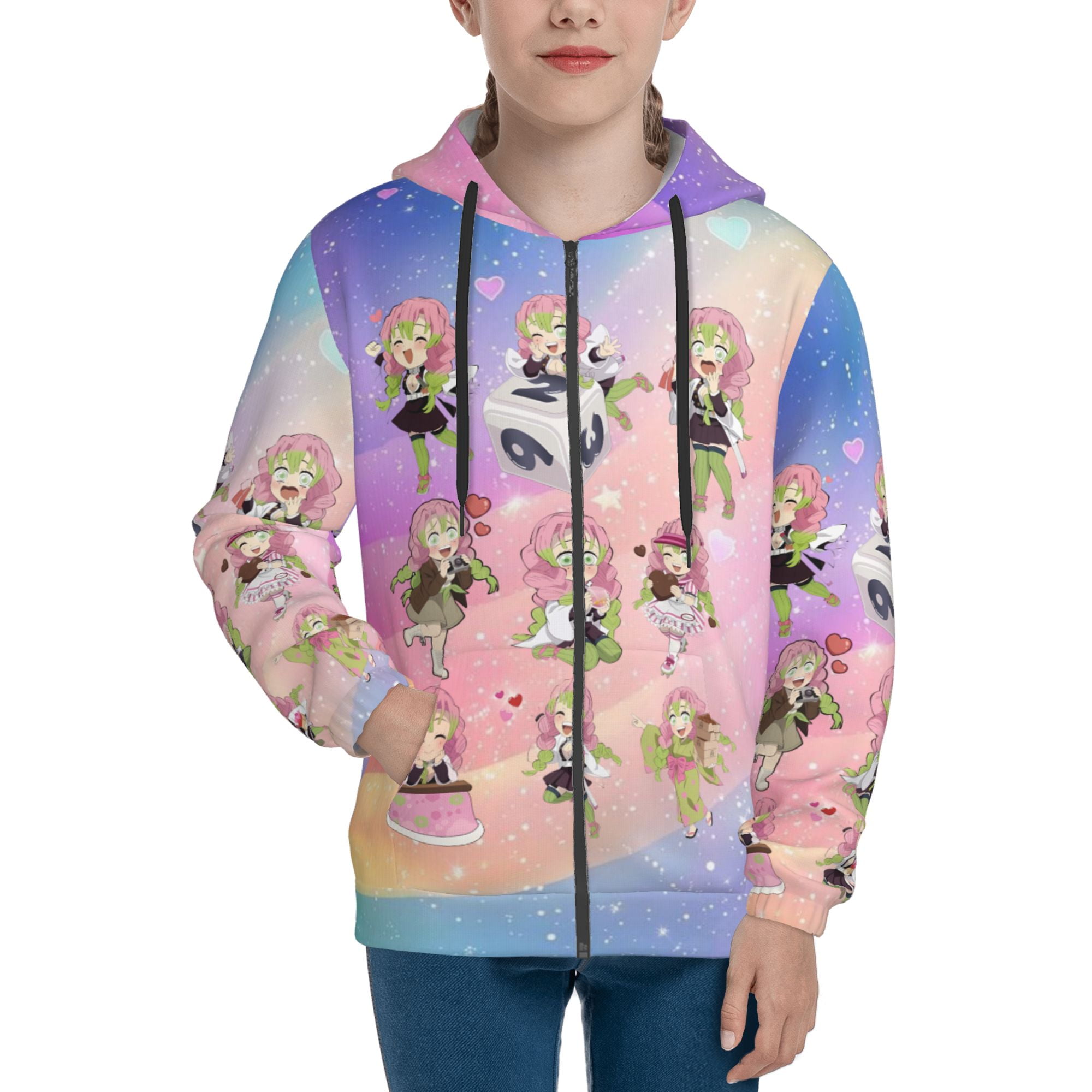 Demon Slayer Mitsuri Kanroji Teens Boys Girls Zip Up Hoodies 3d Print ...