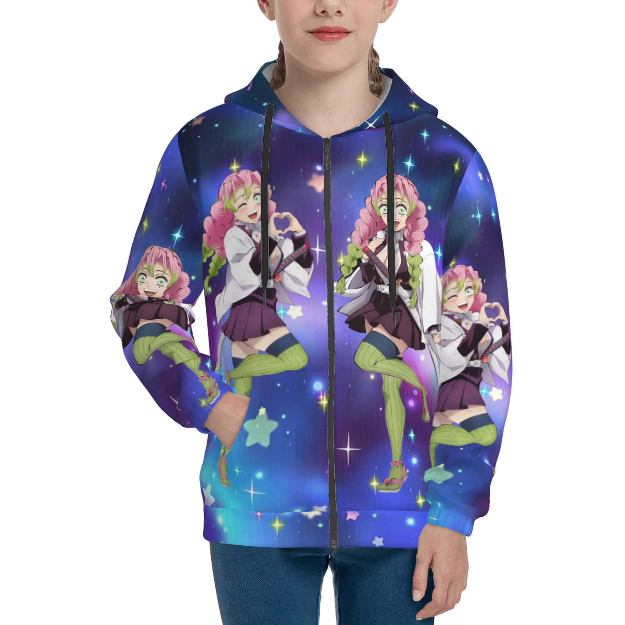 Demon Slayer Mitsuri Kanroji Teens Boys Girls Zip Up Hoodies 3d Print ...