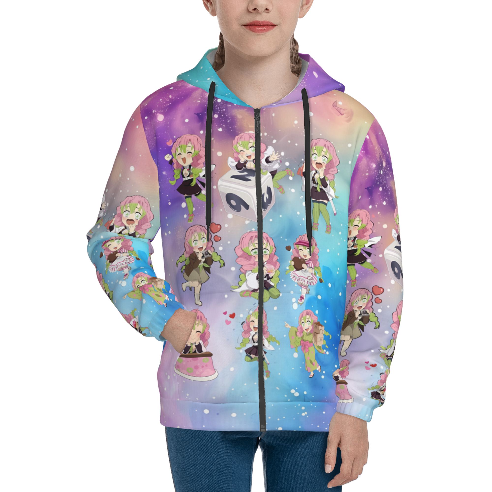 Demon Slayer Mitsuri Kanroji Teens Boys Girls Zip Up Hoodies 3d Print ...