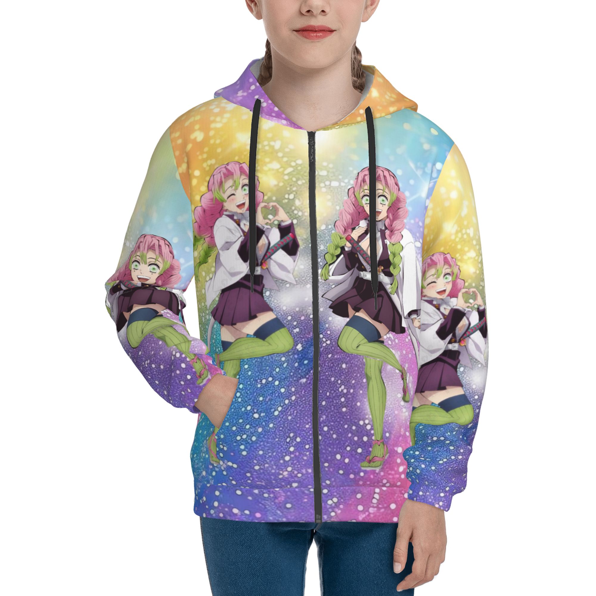 Demon Slayer Mitsuri Kanroji Teens Boys Girls Zip Up Hoodies 3d Print ...