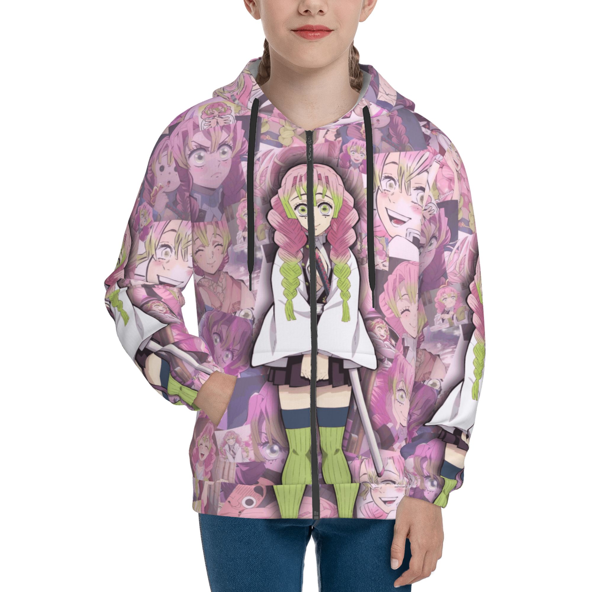 Demon Slayer Mitsuri Kanroji Teens Boys Girls Zip Up Hoodies 3d Print ...