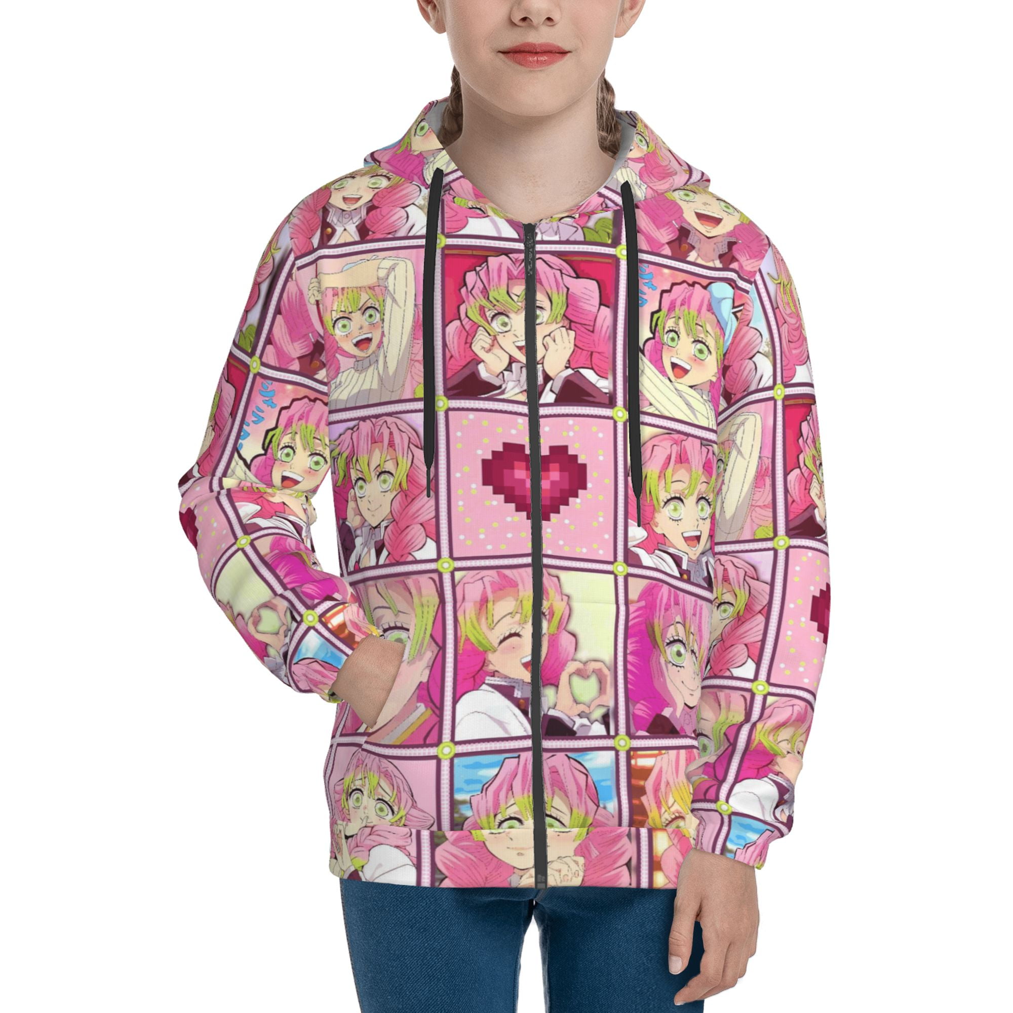 Demon Slayer Mitsuri Kanroji Teens Boys Girls Zip Up Hoodies 3d Print ...