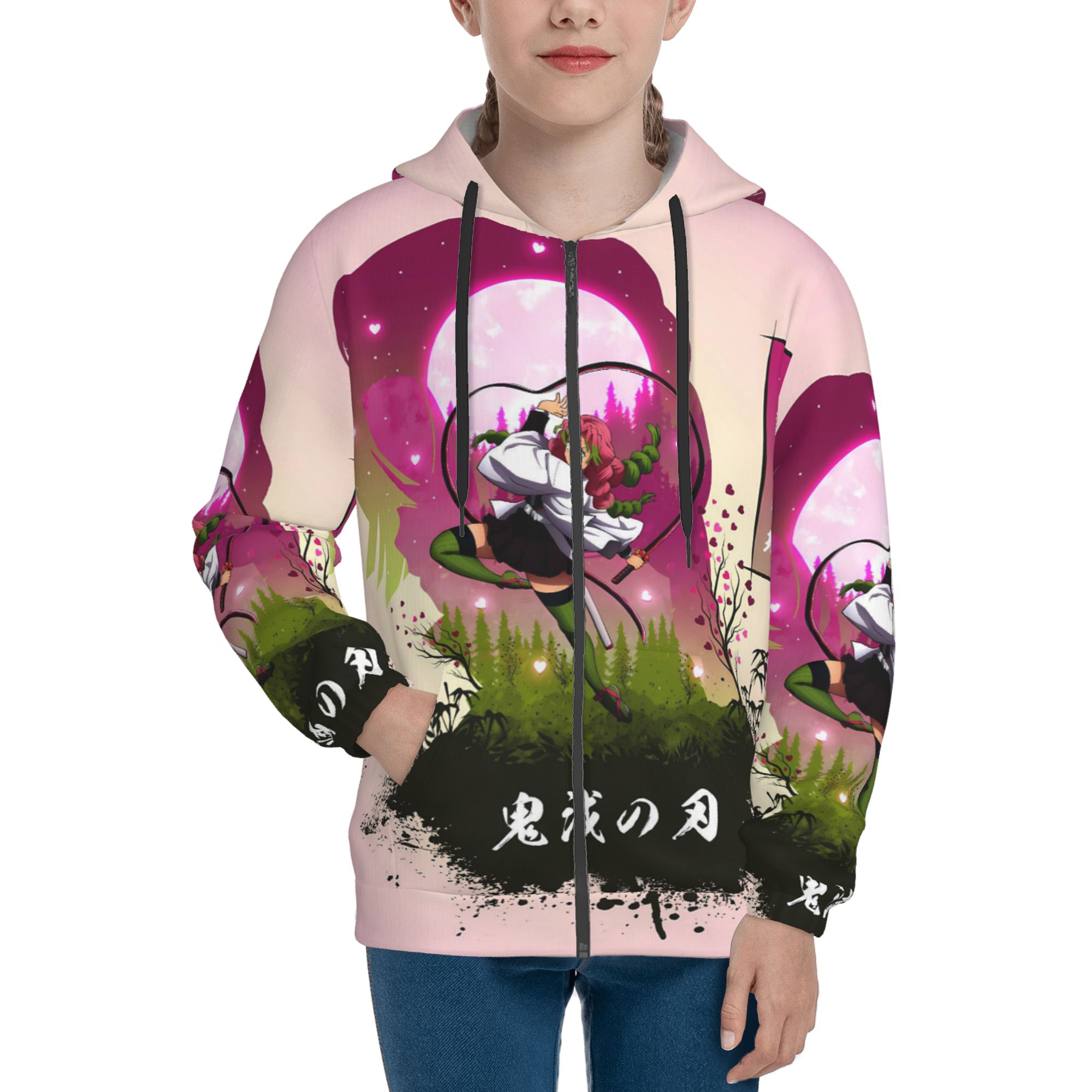 Demon Slayer Mitsuri Kanroji Teens Boys Girls Zip Up Hoodies 3d Print ...