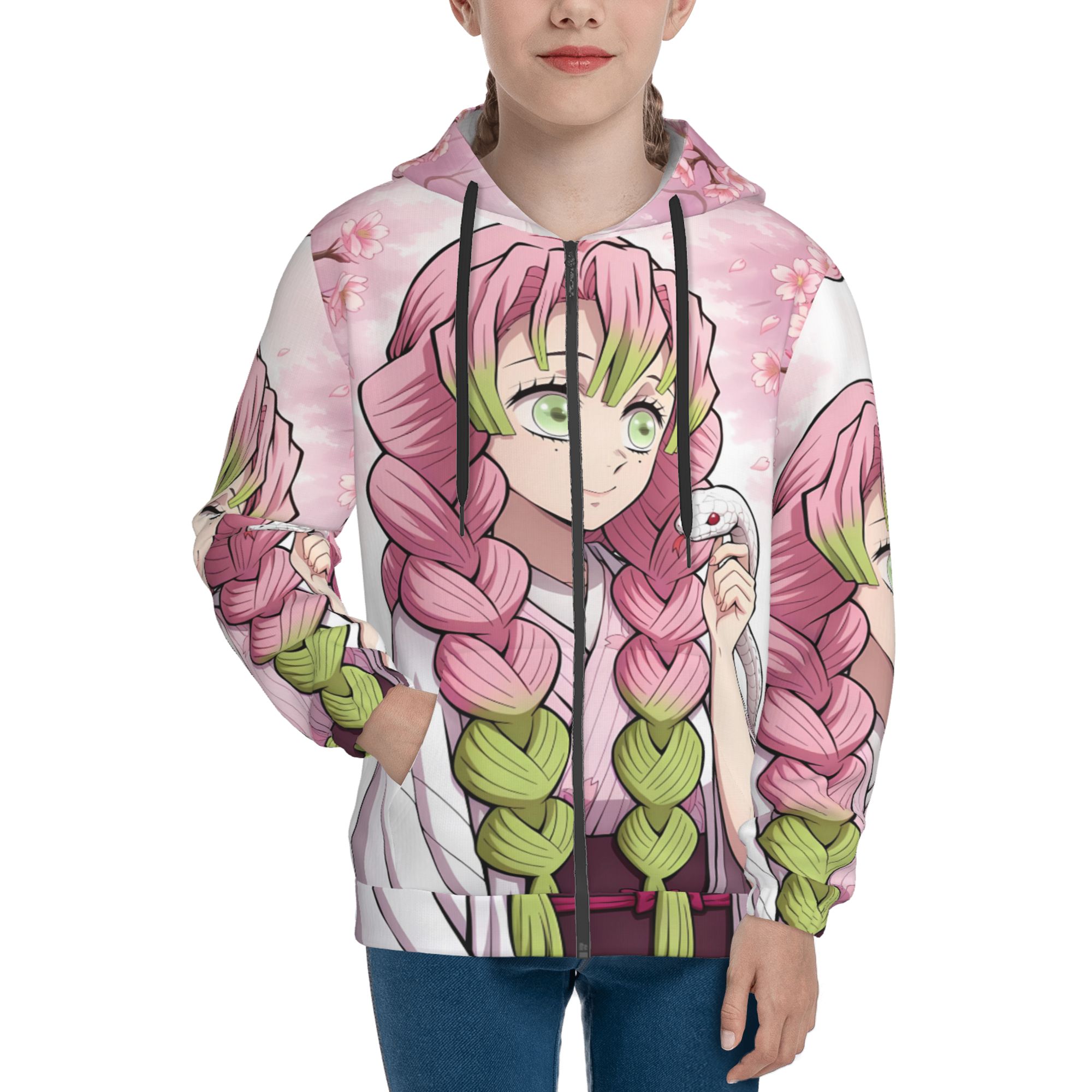 Demon Slayer Mitsuri Kanroji Teens Boys Girls Zip Up Hoodies 3d Print ...