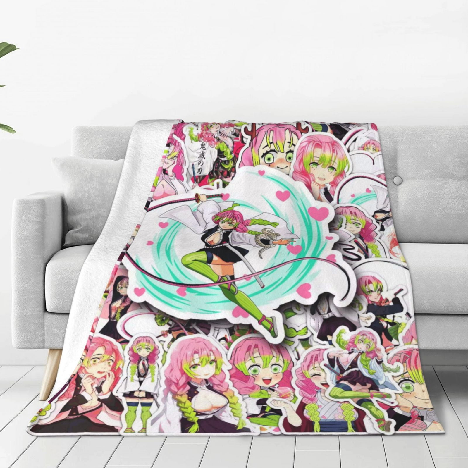 Demon Slayer Mitsuri Kanroji Throw Blanket Couch Bed Sofa Soft ...