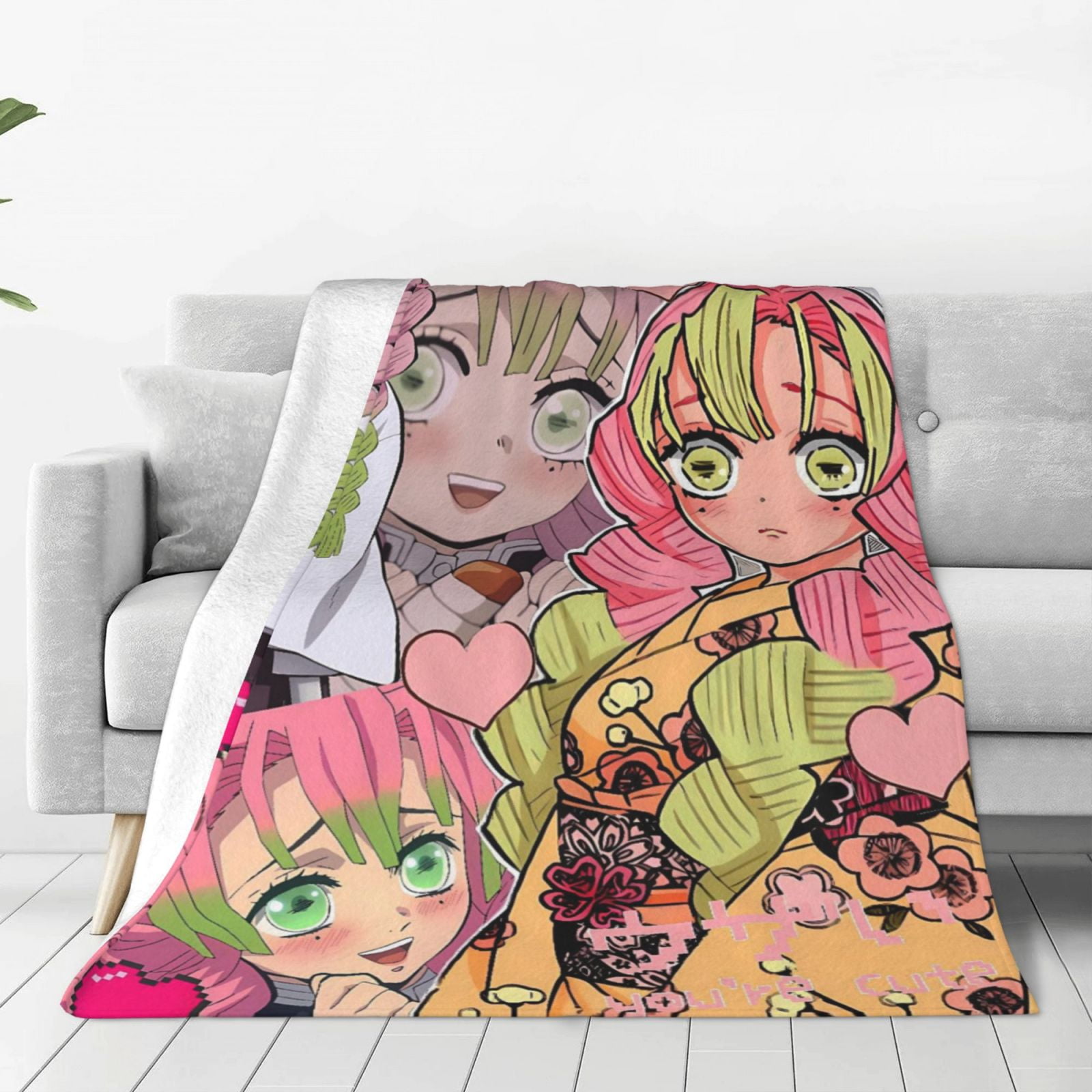 Demon Slayer Mitsuri Kanroji Throw Blanket Couch Bed Sofa Soft ...