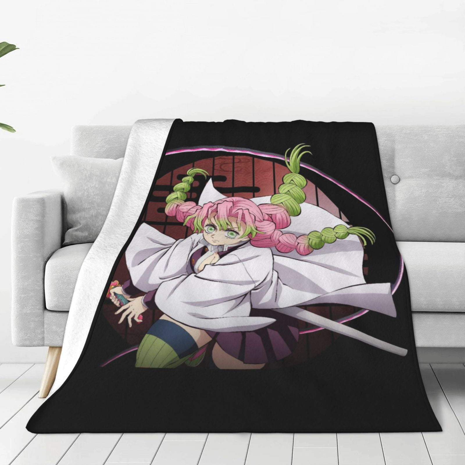 Demon Slayer Mitsuri Kanroji Throw Blanket Couch Bed Sofa Soft ...