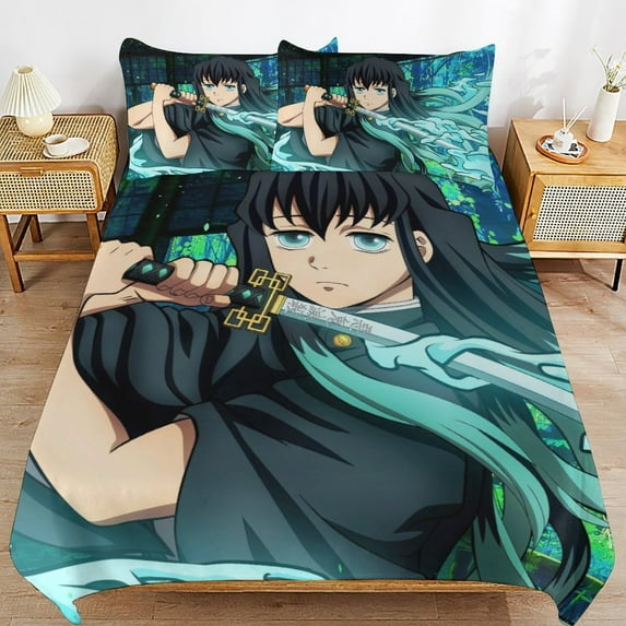 Demon Slayer Muichiro Tokito 3-Piece Bedding Set,Queen Size Duvet Cover ...