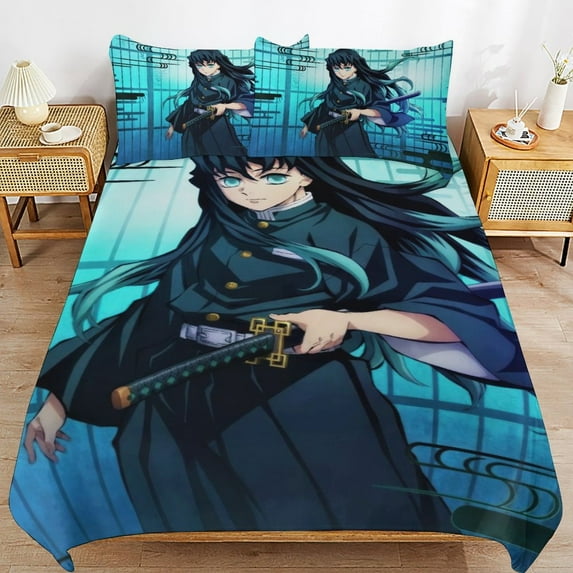 Demon Slayer Muichiro Tokito 3-Piece Bedding Set,Twin Size Duvet Cover ...