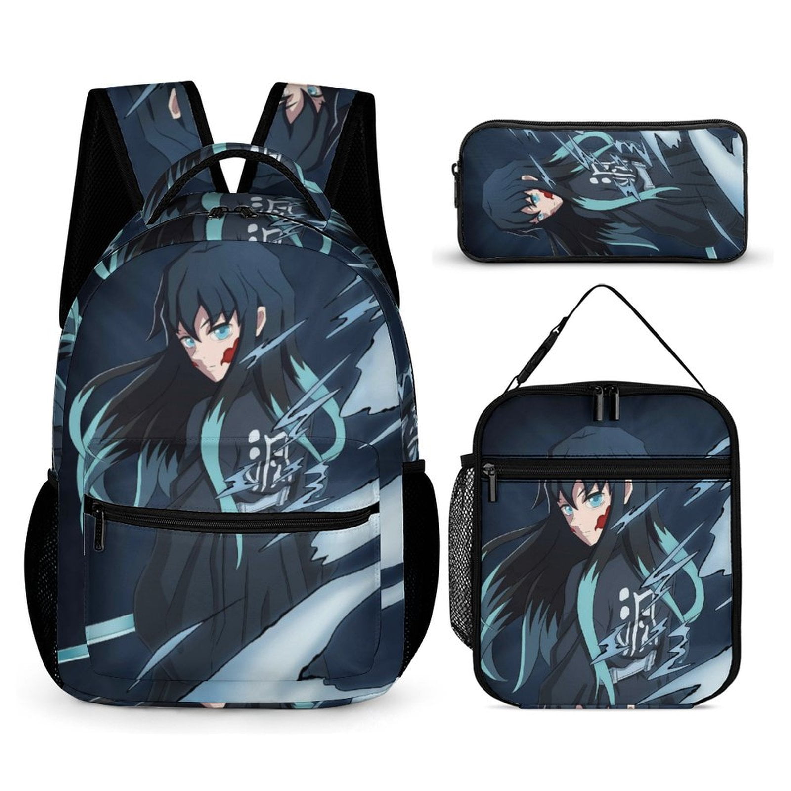 Demon Slayer Muichiro Tokito 3Pcs Backpacks Sets with Lunch Bag And ...