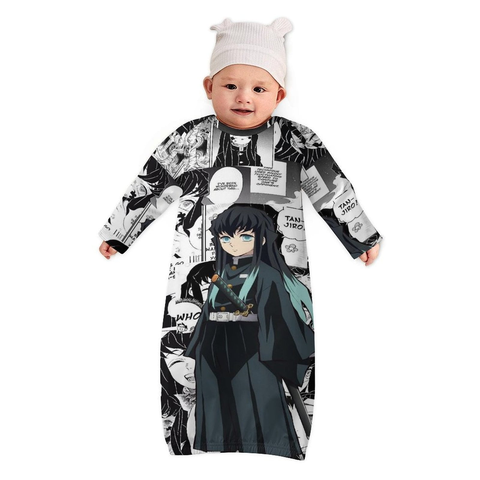 Demon Slayer Muichiro Tokito Baby Boy And Girls Sleeper Gown Newborn to ...