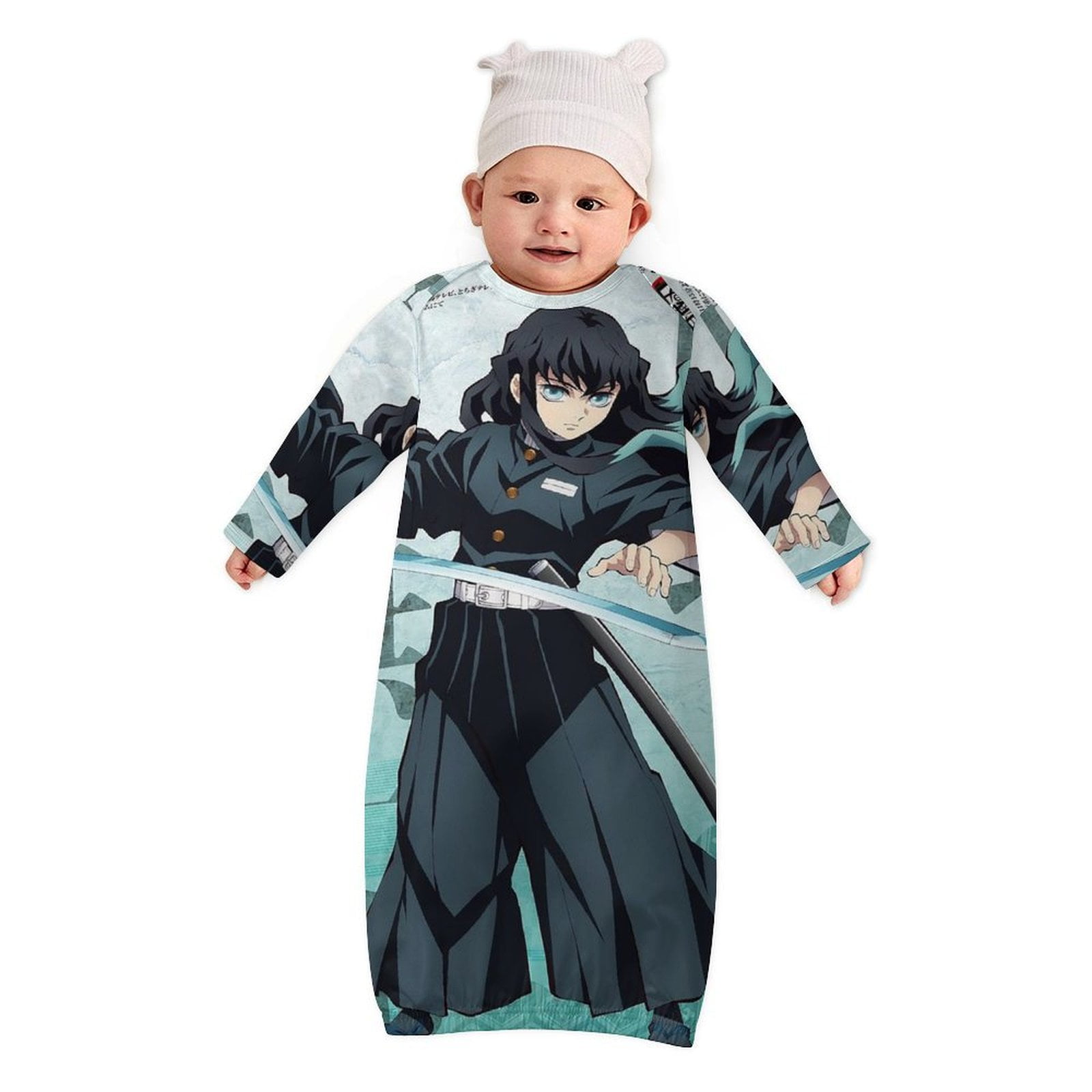 Demon Slayer Muichiro Tokito Baby Boy And Girls Sleeper Gown Newborn to ...