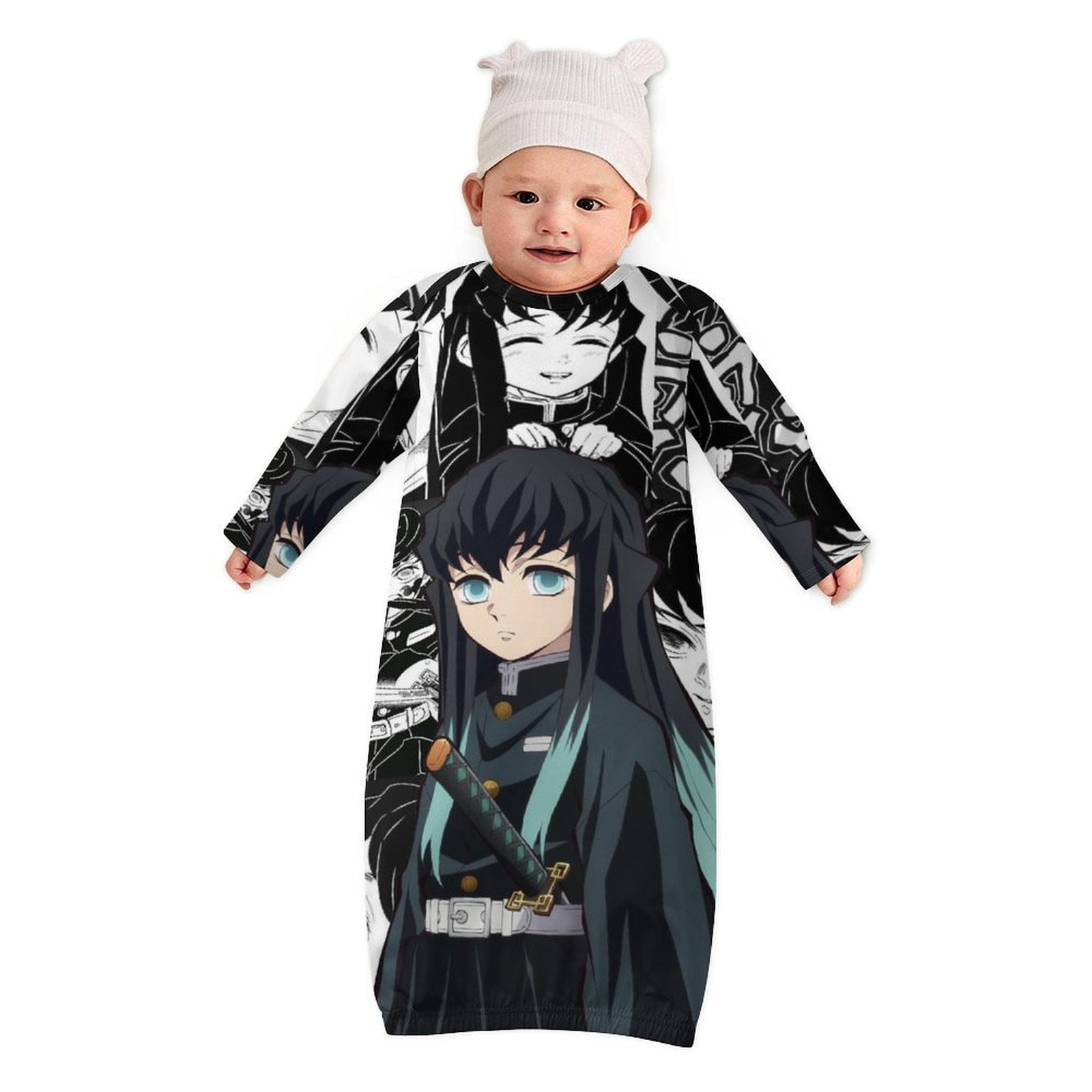 Demon Slayer Muichiro Tokito Baby Boy And Girls Sleeper Gown Newborn to ...
