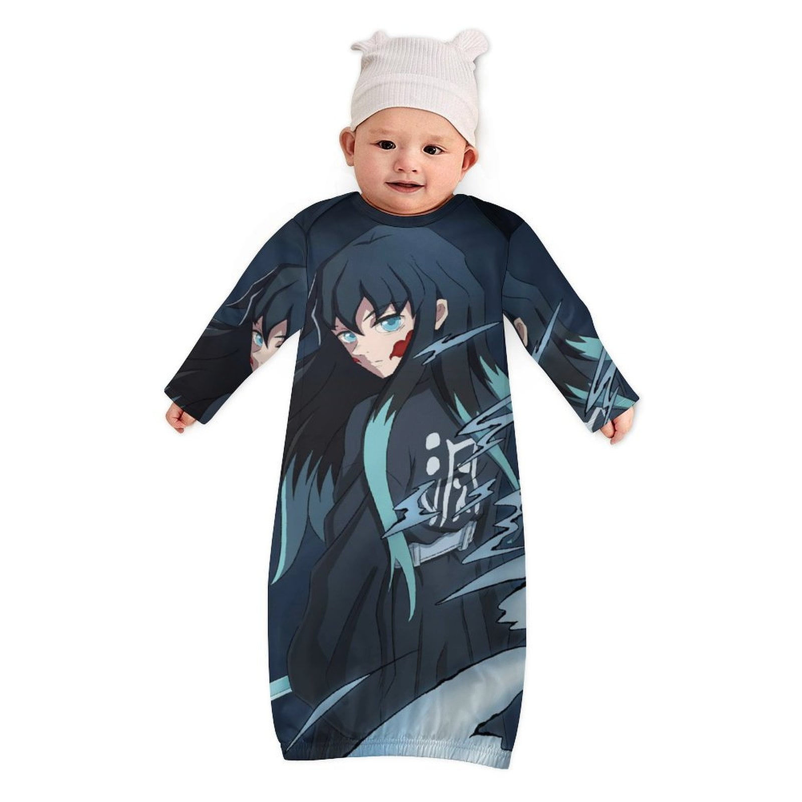Demon Slayer Muichiro Tokito Baby Boy And Girls Sleeper Gown Newborn to ...