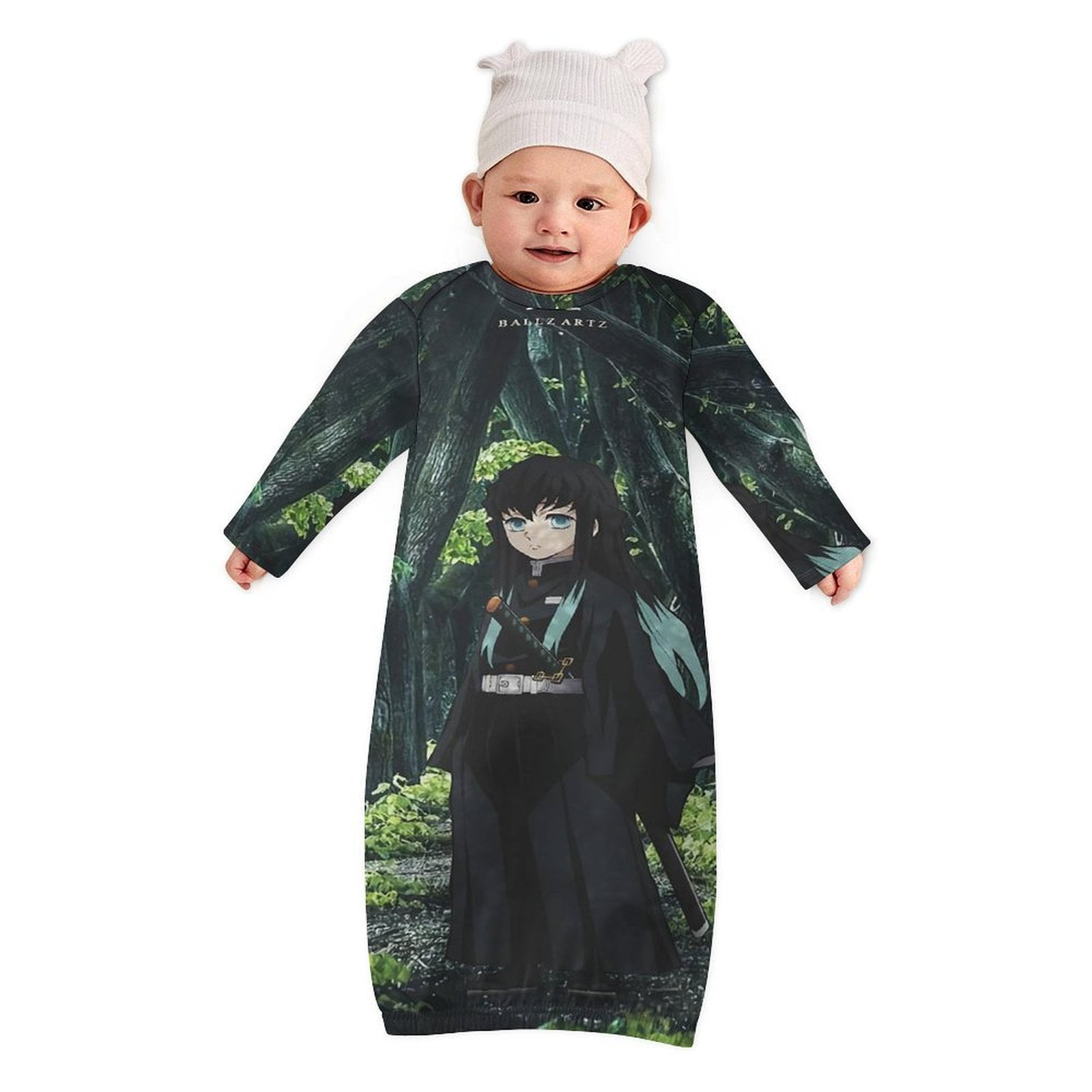 Demon Slayer Muichiro Tokito Baby Boy And Girls Sleeper Gown Newborn to ...